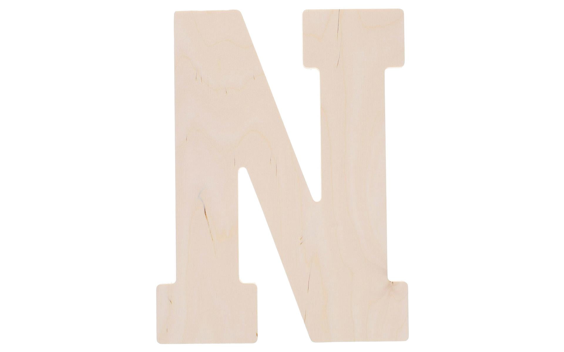 Good Wood By Leisure Arts Letter 13" N, Wooden Letters, Wood Letters ...