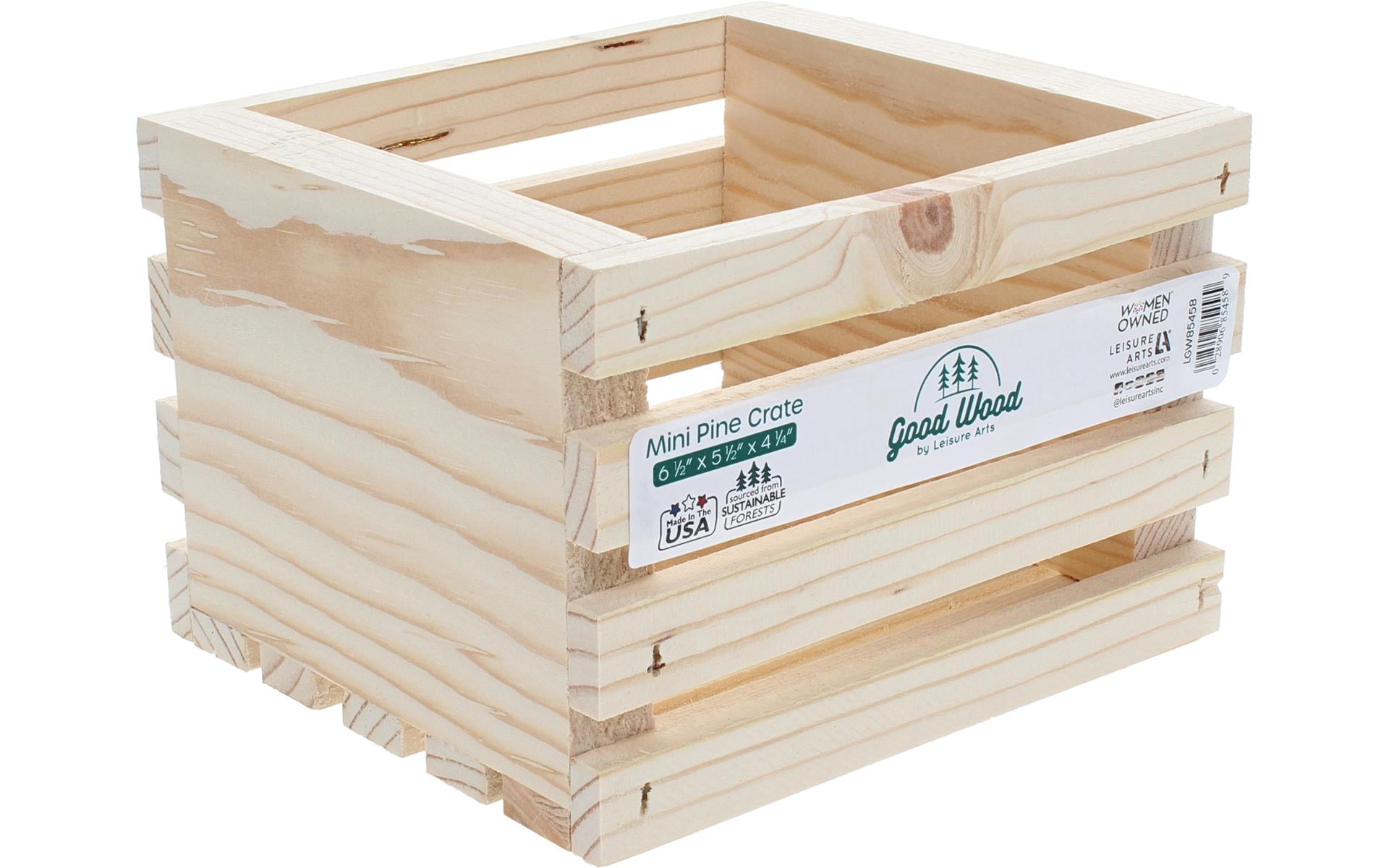 Good Wood By Leisure Arts Wooden Crate, Wood Crate Unfinished, Crates ...