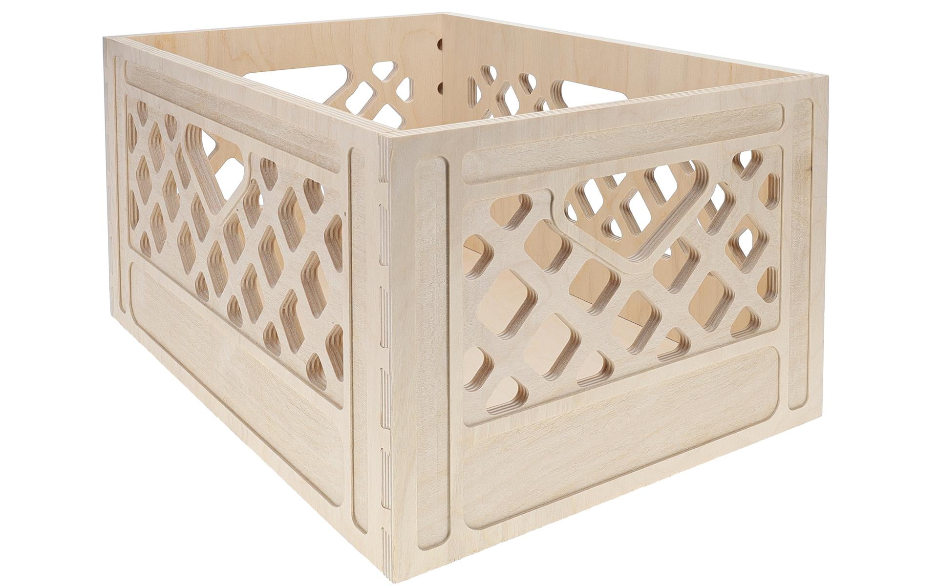 Good Wood By Leisure Arts Wooden Milk Crate, Wood Crate Classic Finish ...