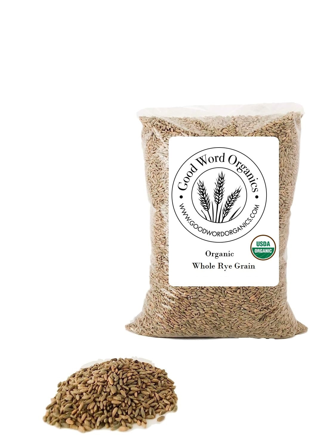Good Word Organics Certified Organic Non-GMO RYE Wheat Berries 5 lbs ...