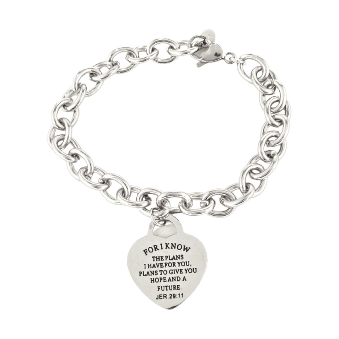 Good Works Jeremiah 29:11/Philippians 4:13 Heart Stainless Steel Bible ...