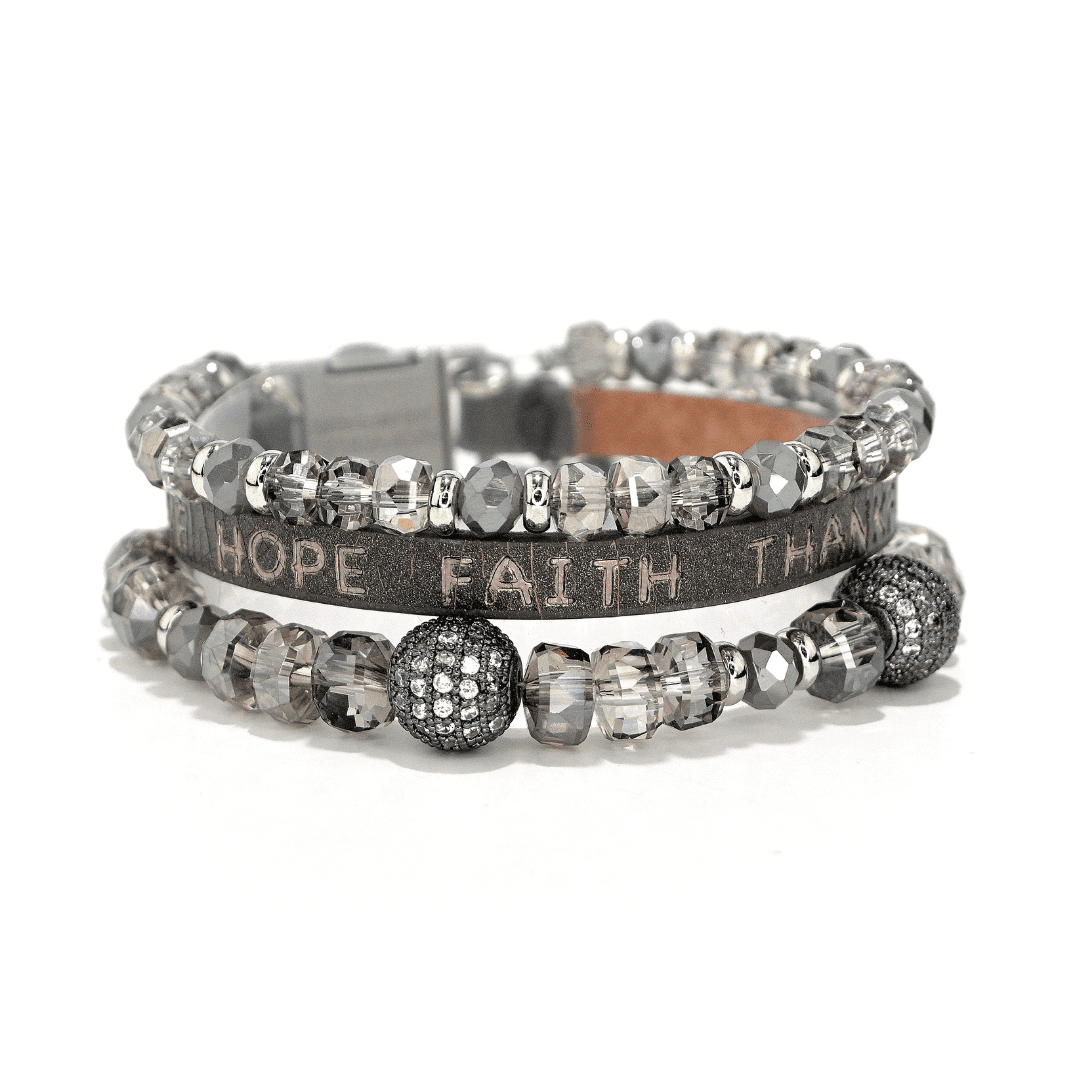 Good Works Love, Hope, Faith Leather Magnetic Inspirational Sparkle ...