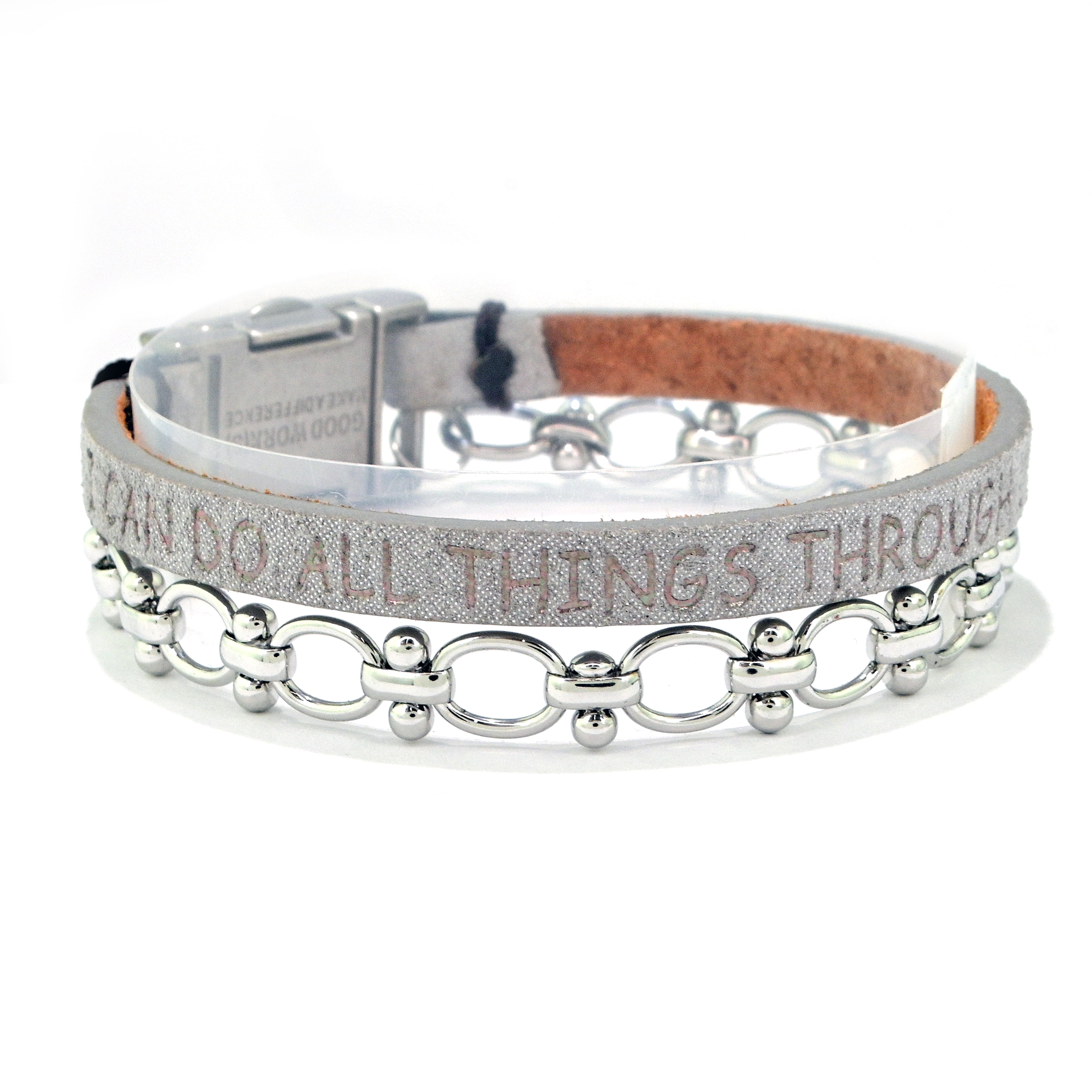 Good Works Philippians 4:13 Stainless Steel Bible Verse Bracelet - Rose ...