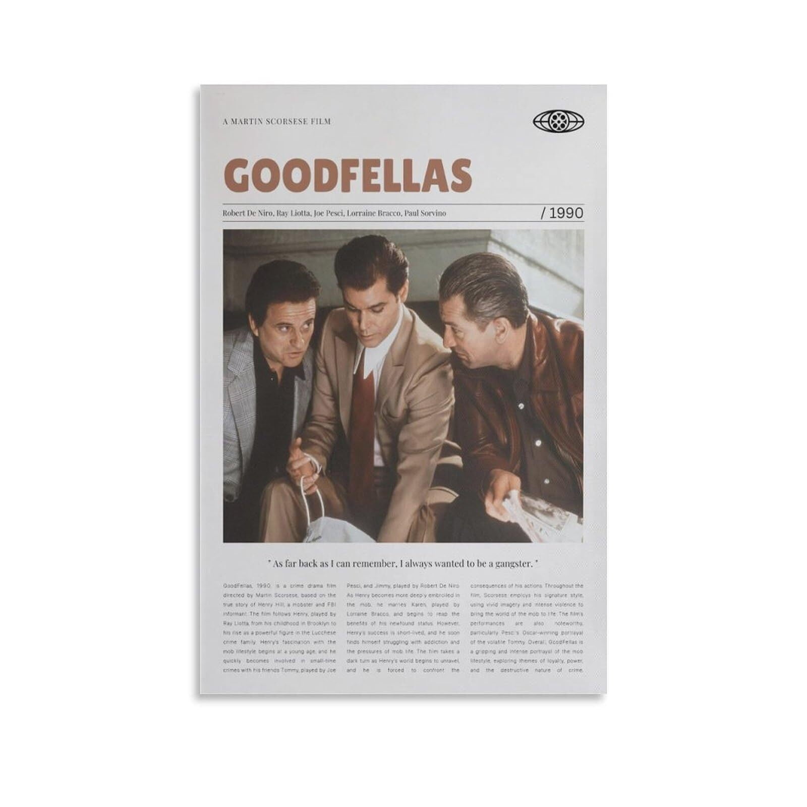 Good-fellas 1990 American Gangster Crime Movie Poster (31) Posters Art ...