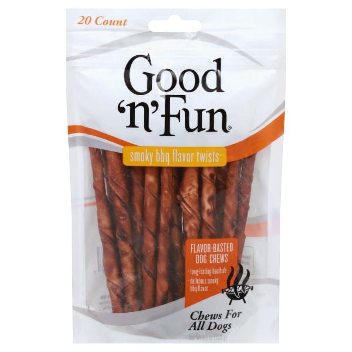 Good 'n Fun Smoky BBQ Basted Twists: Real Beef Hide Chew for Dogs ...