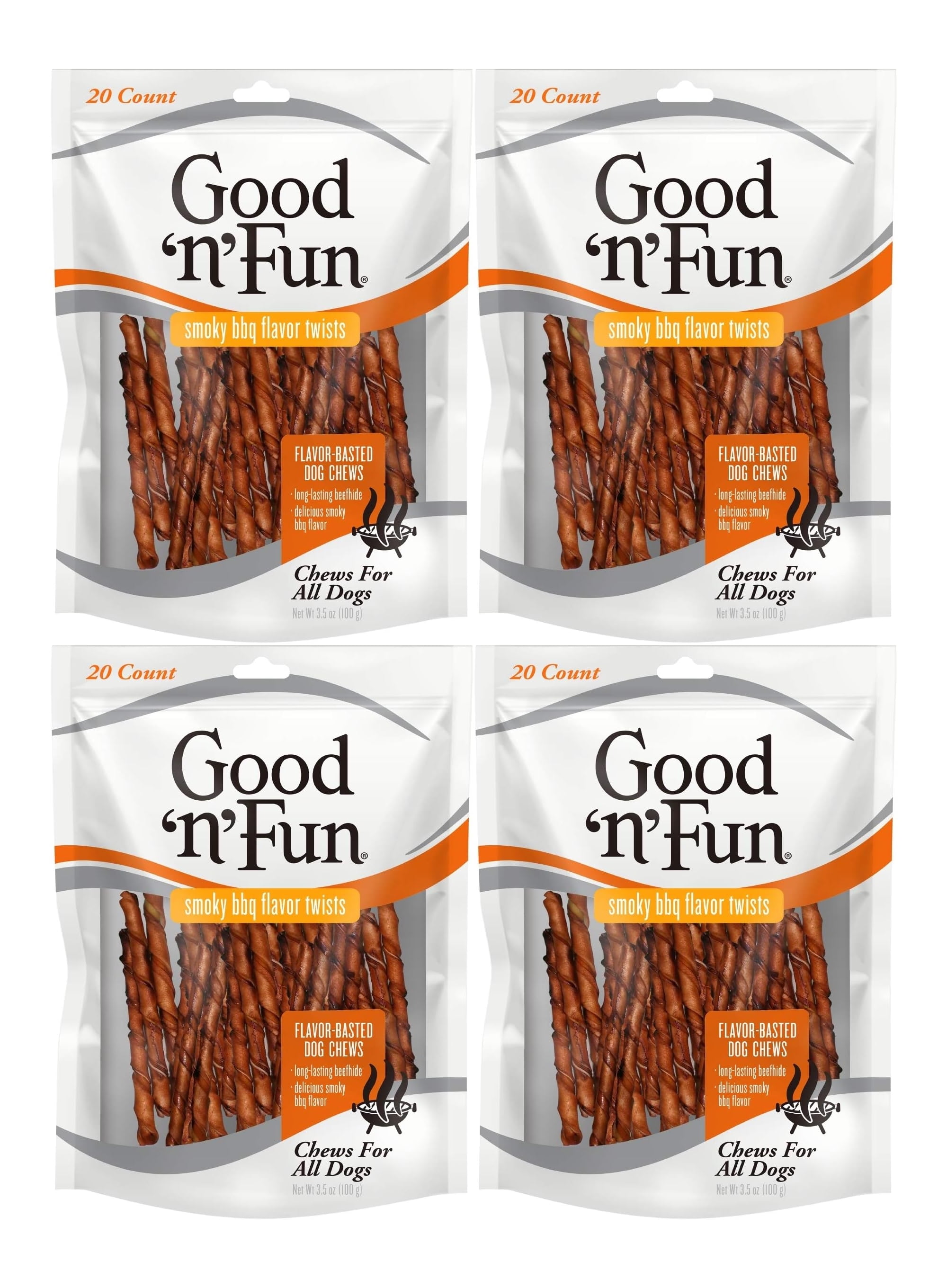 Good 'n' Fun Smoky BBQ Flavor Twists, Chews for All Dogs, 80 Count ...