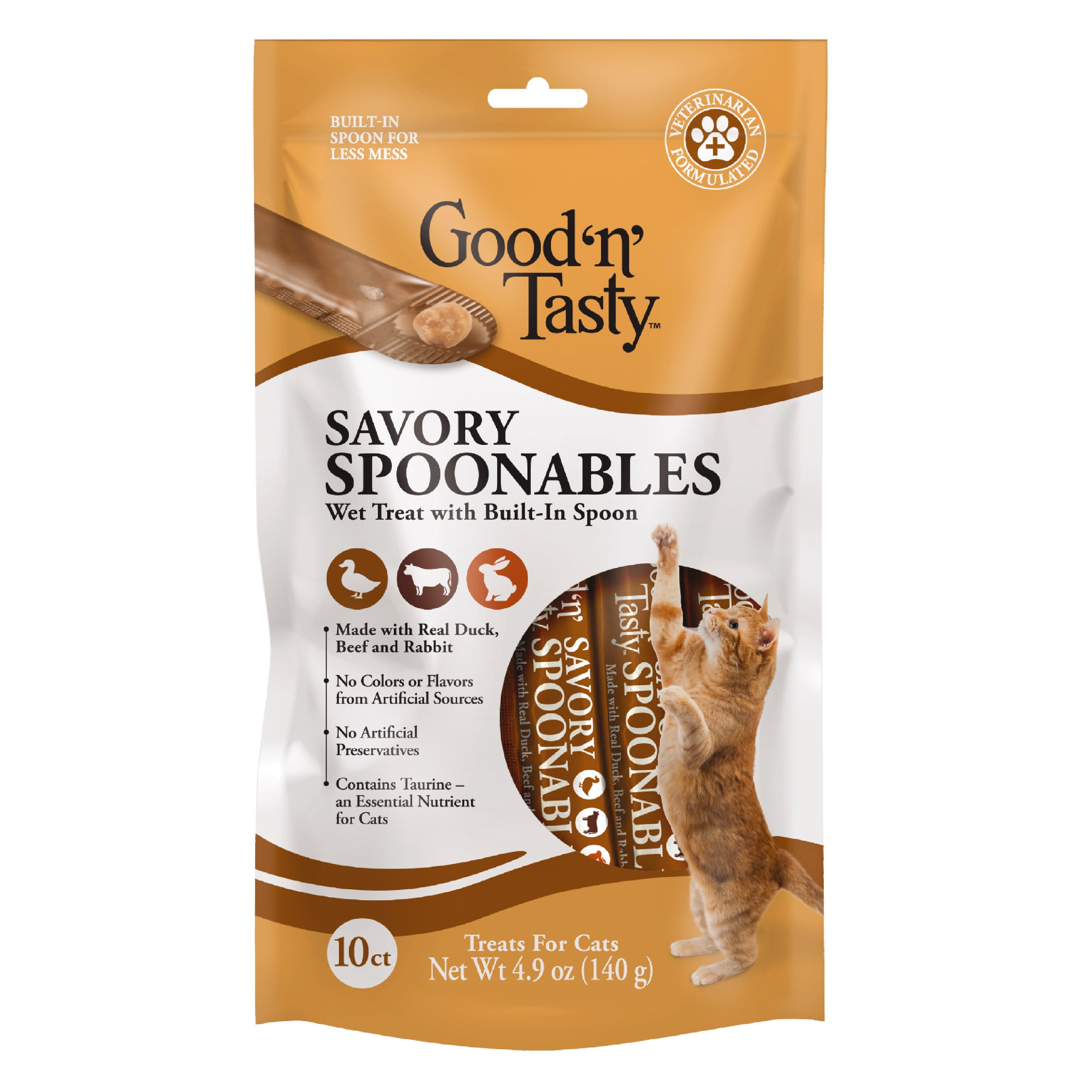 Good 'n' Tasty Savory Spoonables Lickable Wet Treats for Cats, with ...
