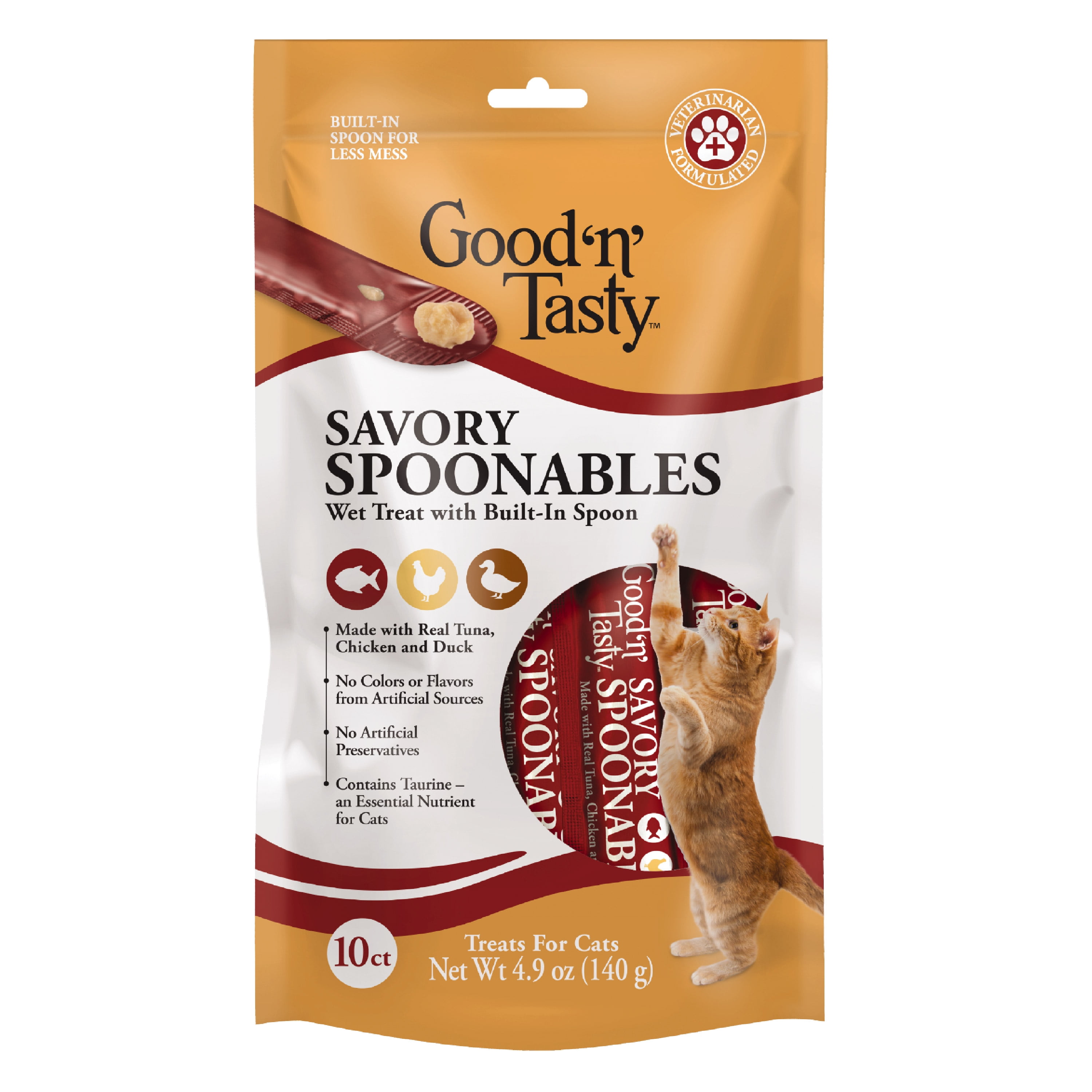 Good 'n' Tasty Savory Spoonables Lickable Wet Treats for Cats, with ...