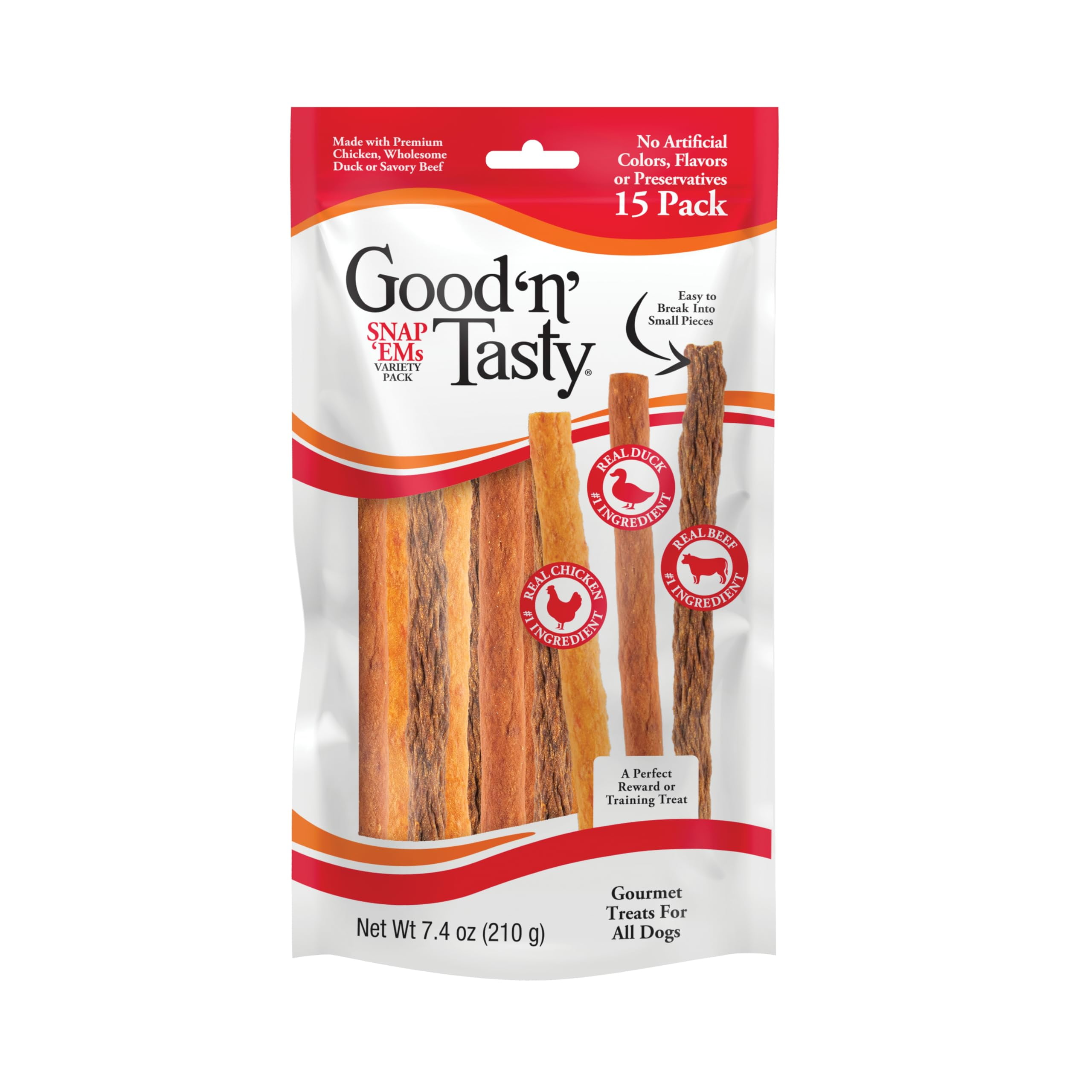 Good 'n' Tasty Triple Flavor Snap ‘EMS Gourmet Treats Variety Pack for ...