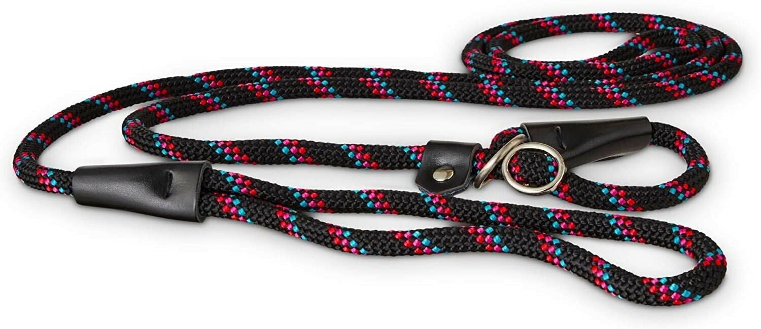 Good2Go Black Confetti Rope Dog Slip Leash Looped Dog Collar Adjustable ...