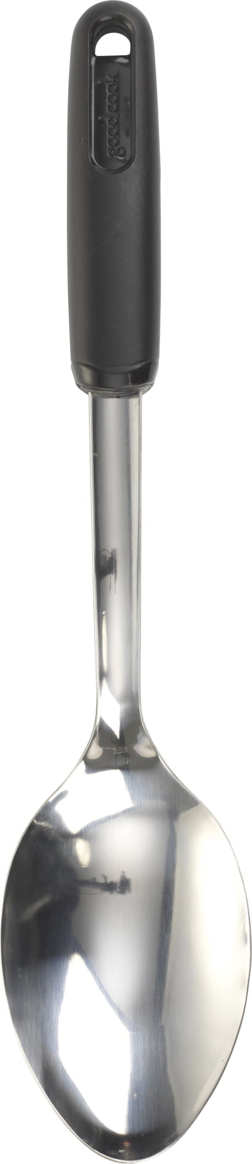 "GoodCook 13"" Large Long Solid Metal Kitchen Basting Spoon, Plastic ...
