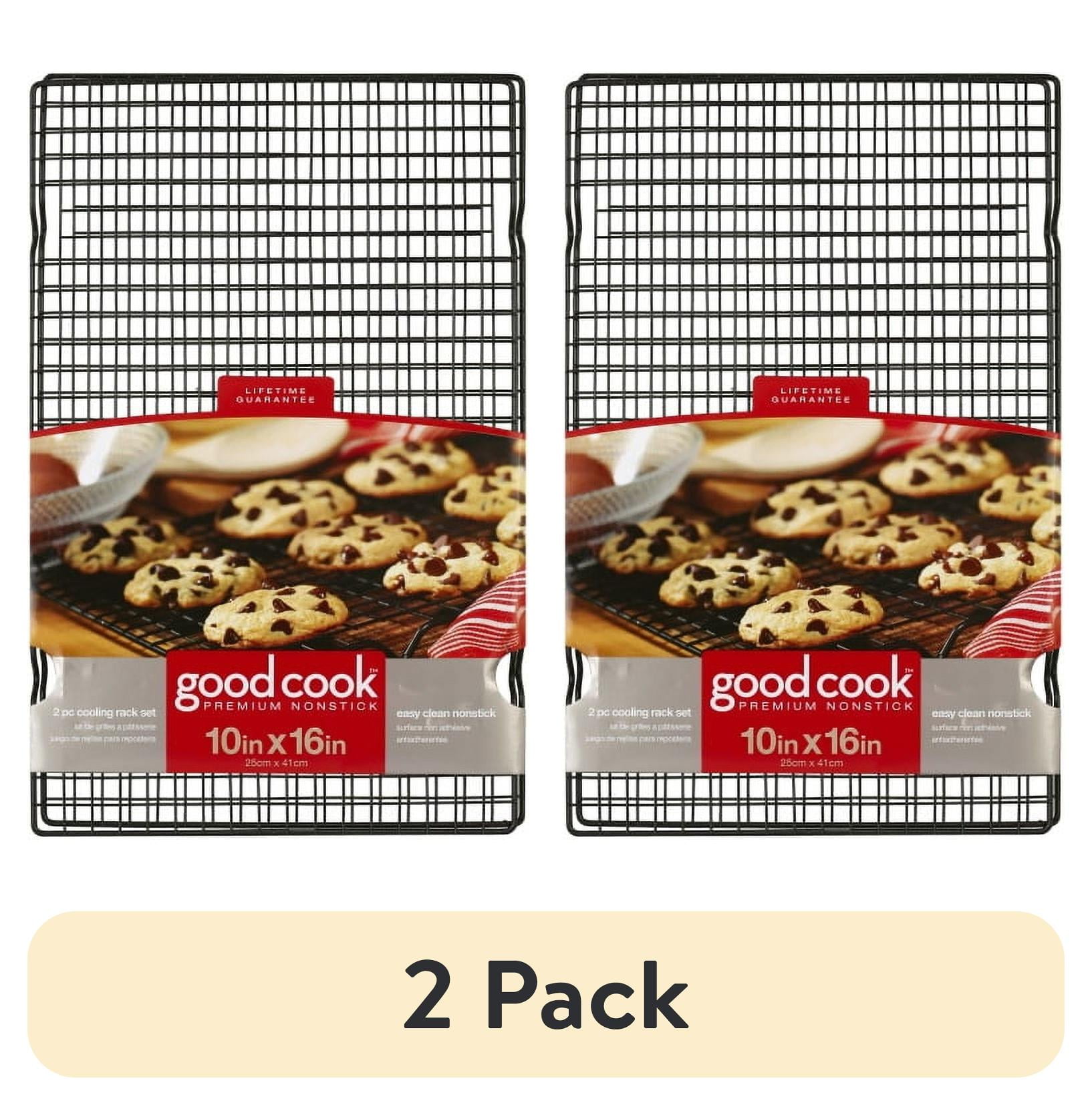 (2 pack) GoodCook 2-Piece 16" x 10" Premium Nonstick Steel Wire Cooling ...
