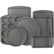 Farberware 10-Piece Nonstick Bakeware Set with Cooling Rack, Grey ...