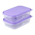 GoodCook EveryWare Extra-Large 1.1 Gallon Rectangle Food Storage Container, Set of 4, Purple ...
