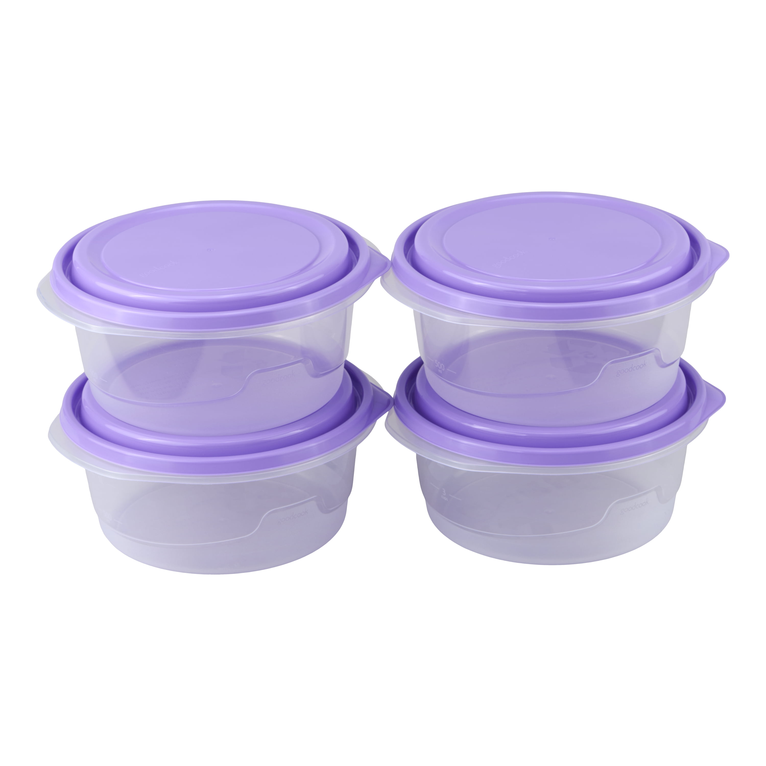 GoodCook EveryWare Large 6.2 Cup Round Food Storage Container, Set of 8 ...