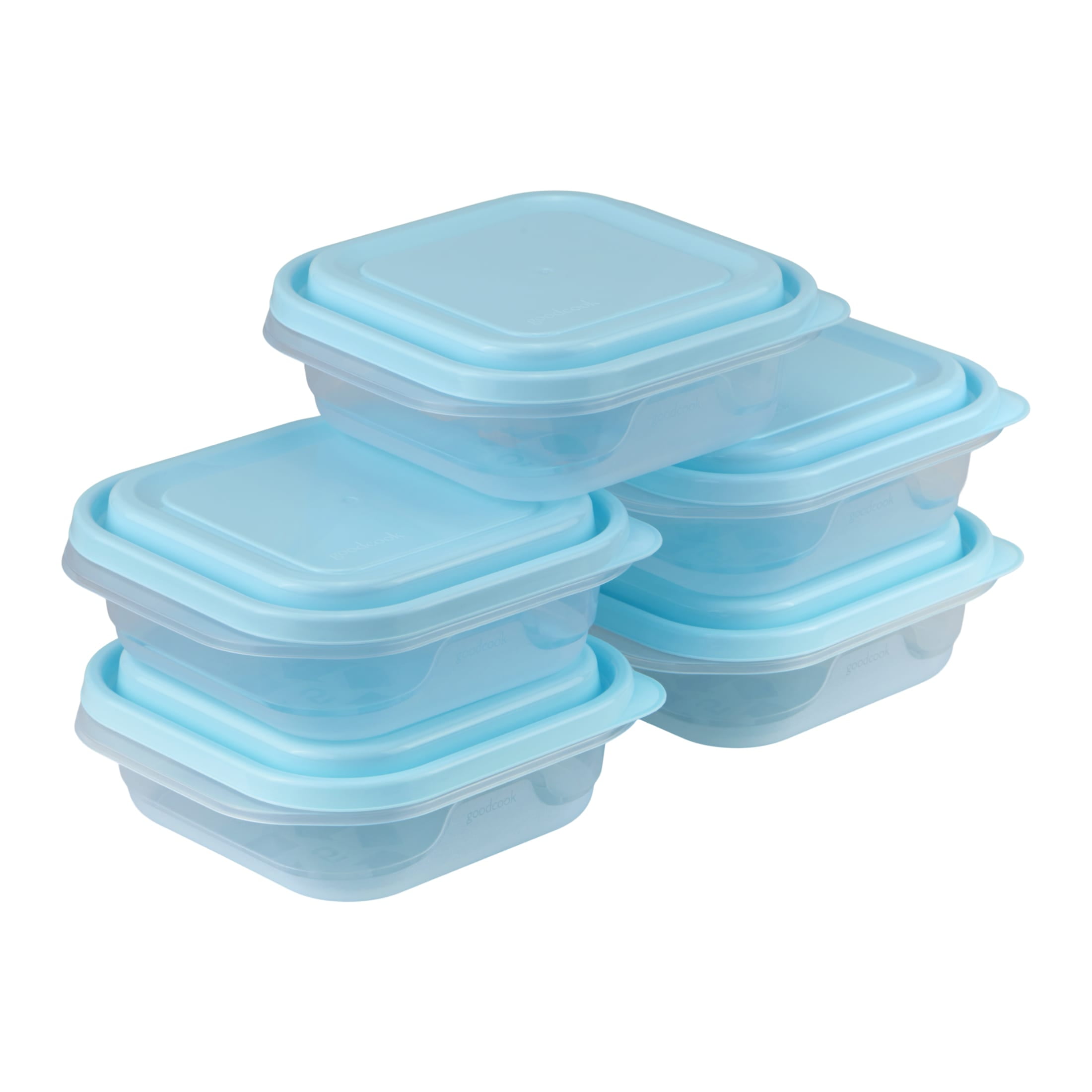 GoodCook 2.9 Cup Medium Square Food Storage Containers with Lids, 10 ...
