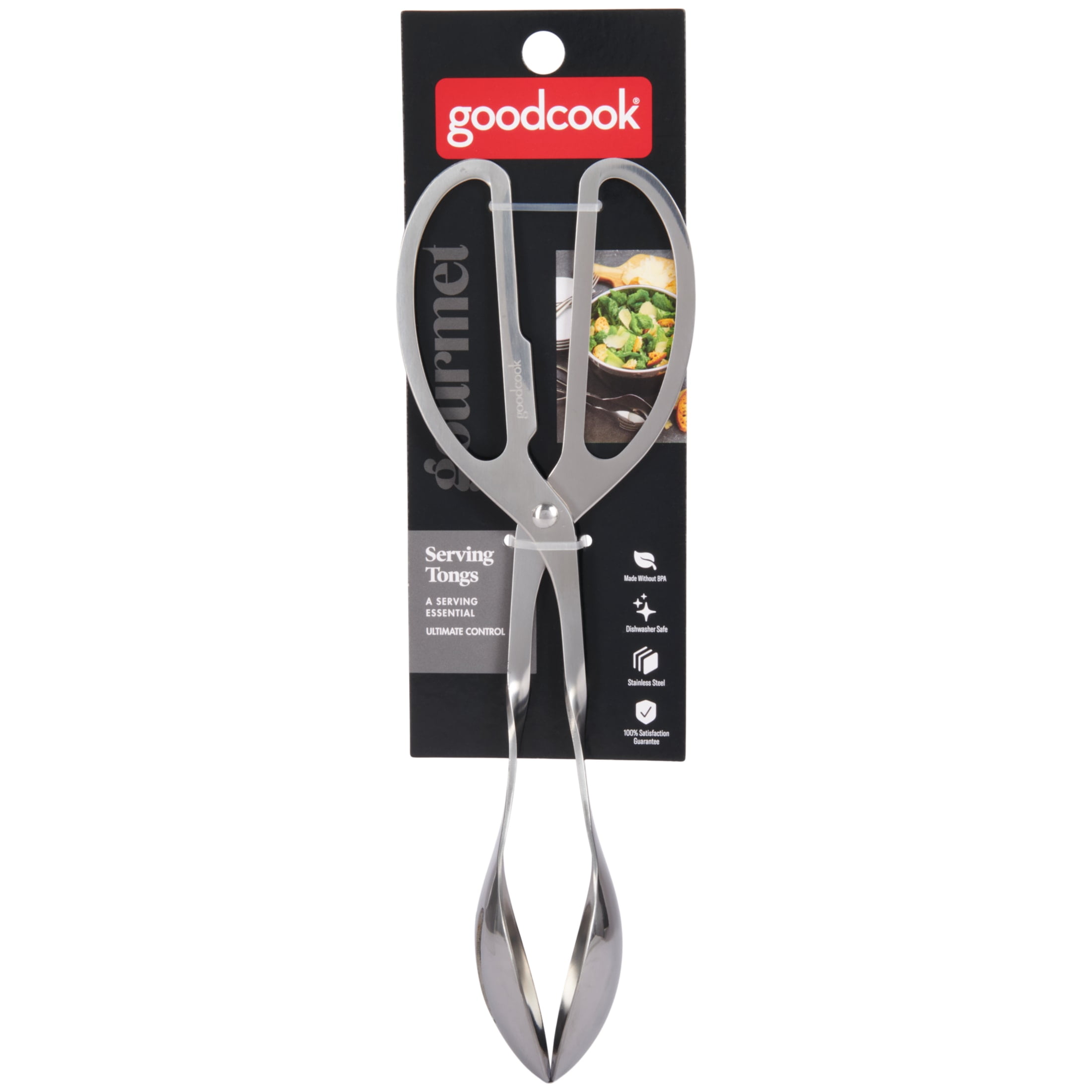 GoodCook Gourmet Serving Tongs Stainless Steel Construction 11.25 Inch ...