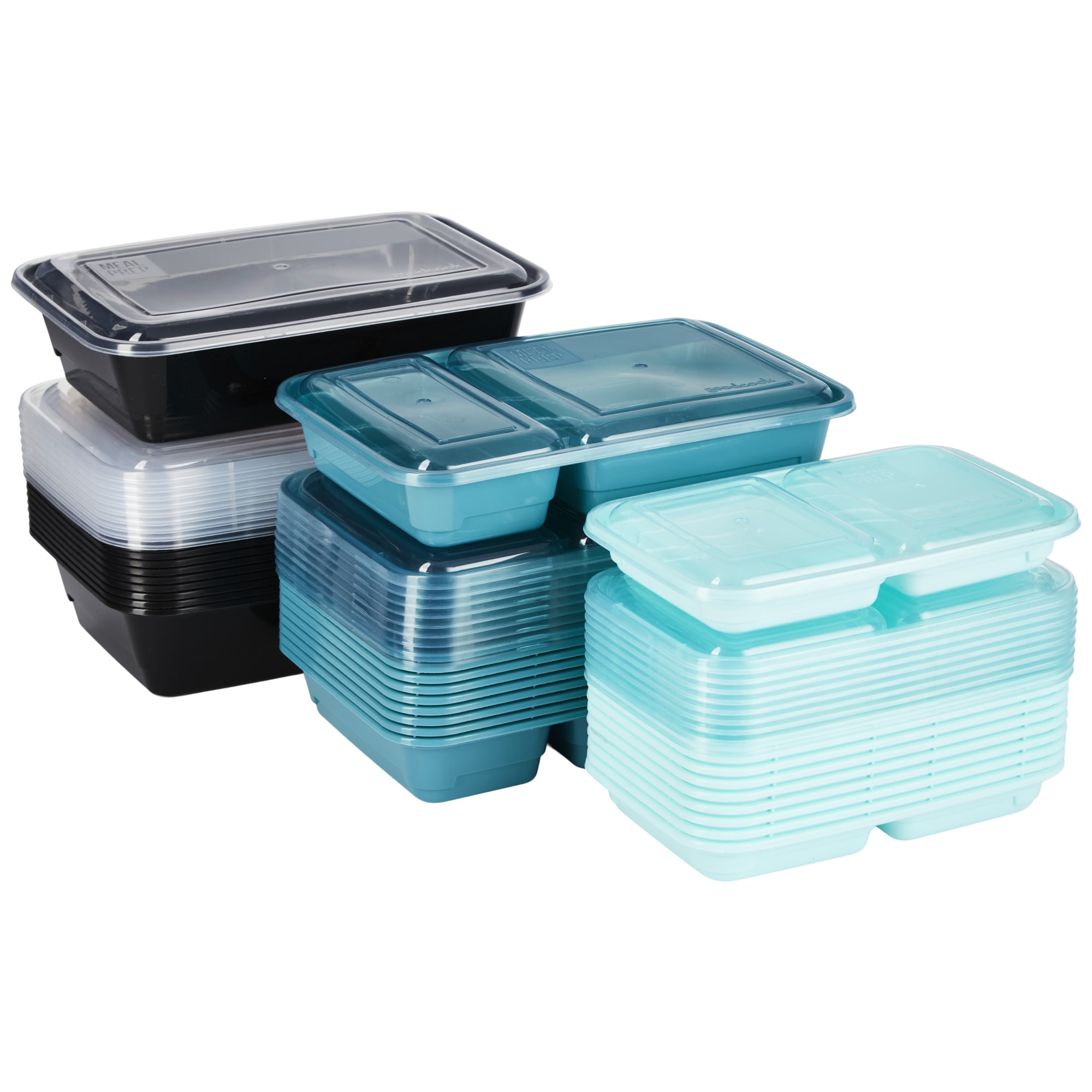 GoodCook Reusable Plastic Food Storage Meal Prep 60pc Container Set ...