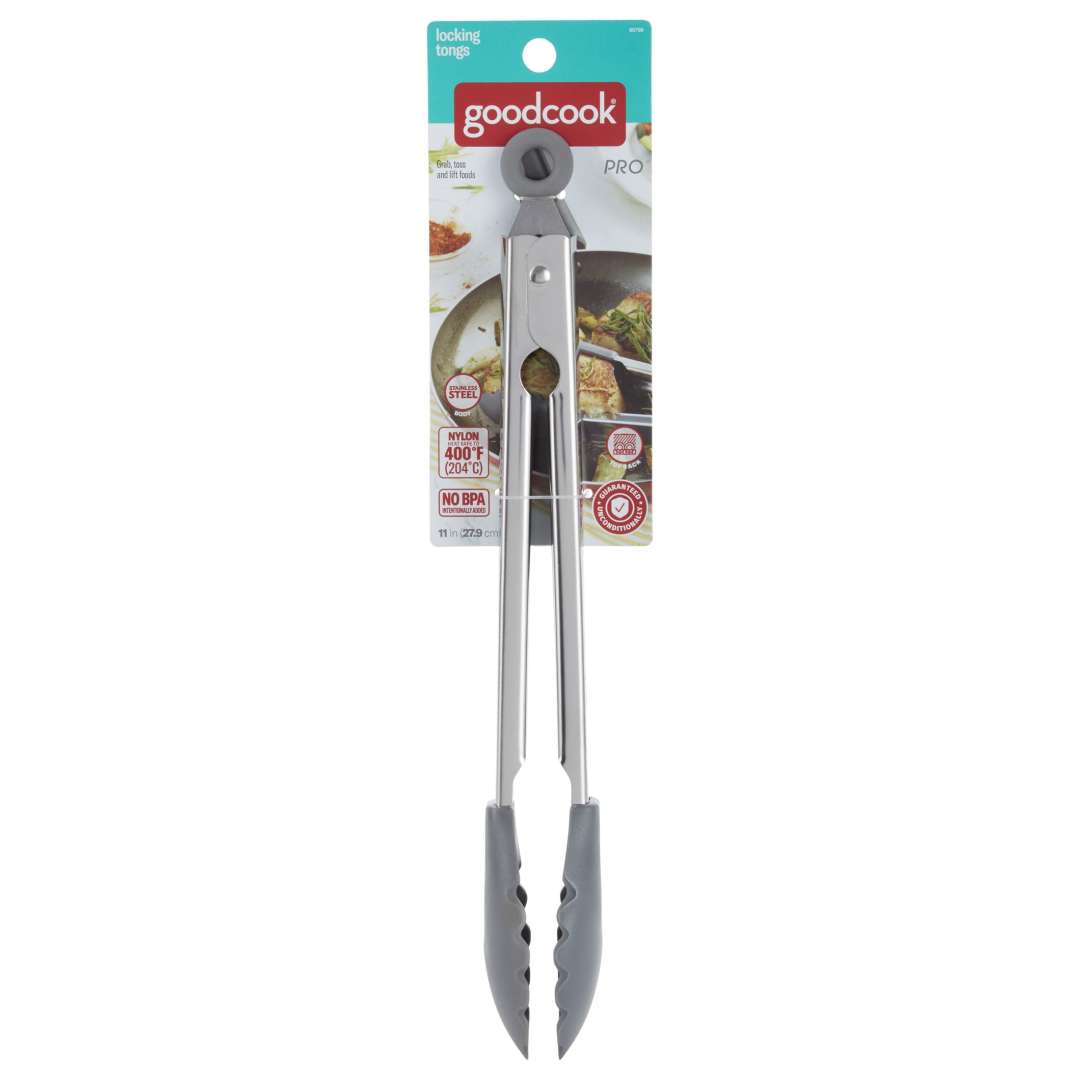 GoodCook PRO Locking Tong, Stainless Steel With Nylon Tips - Walmart.com