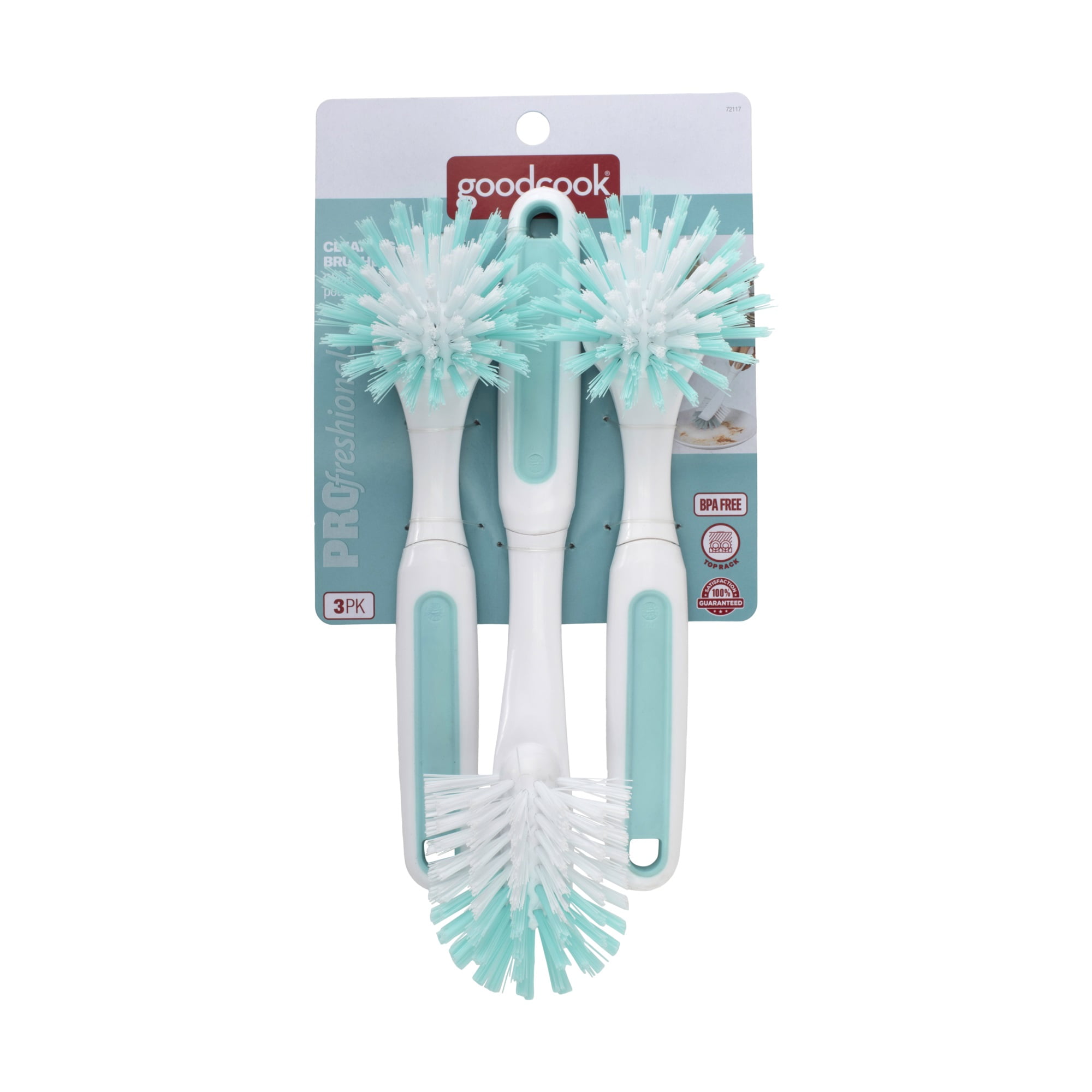 GoodCook PROfreshionals 3-Piece BPA-Free Kitchen Dish Brush Set, Teal ...