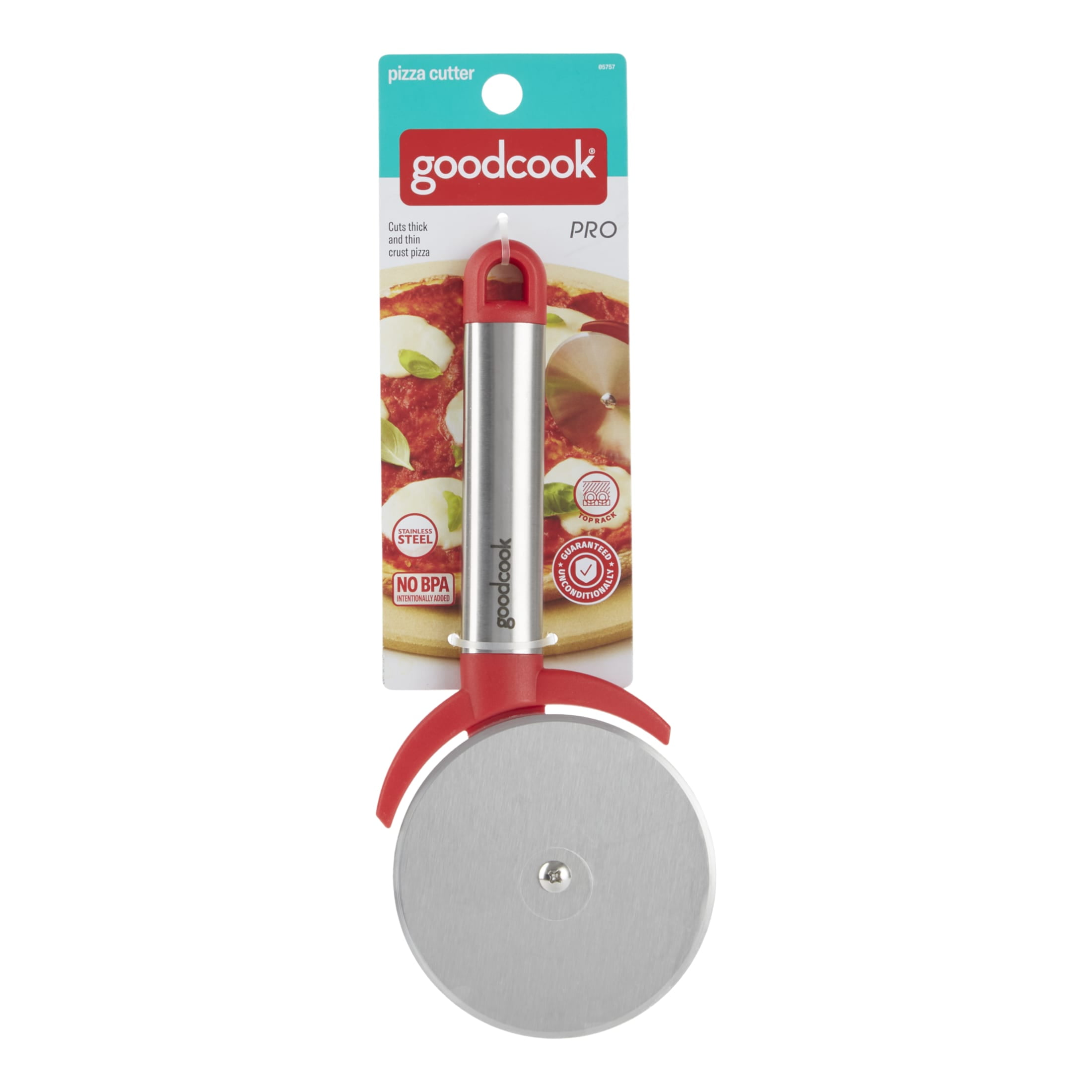 GoodCook Pro Pizza Cutter, 3.5 Inch Stainless Steel Blade, Cuts Pizza ...