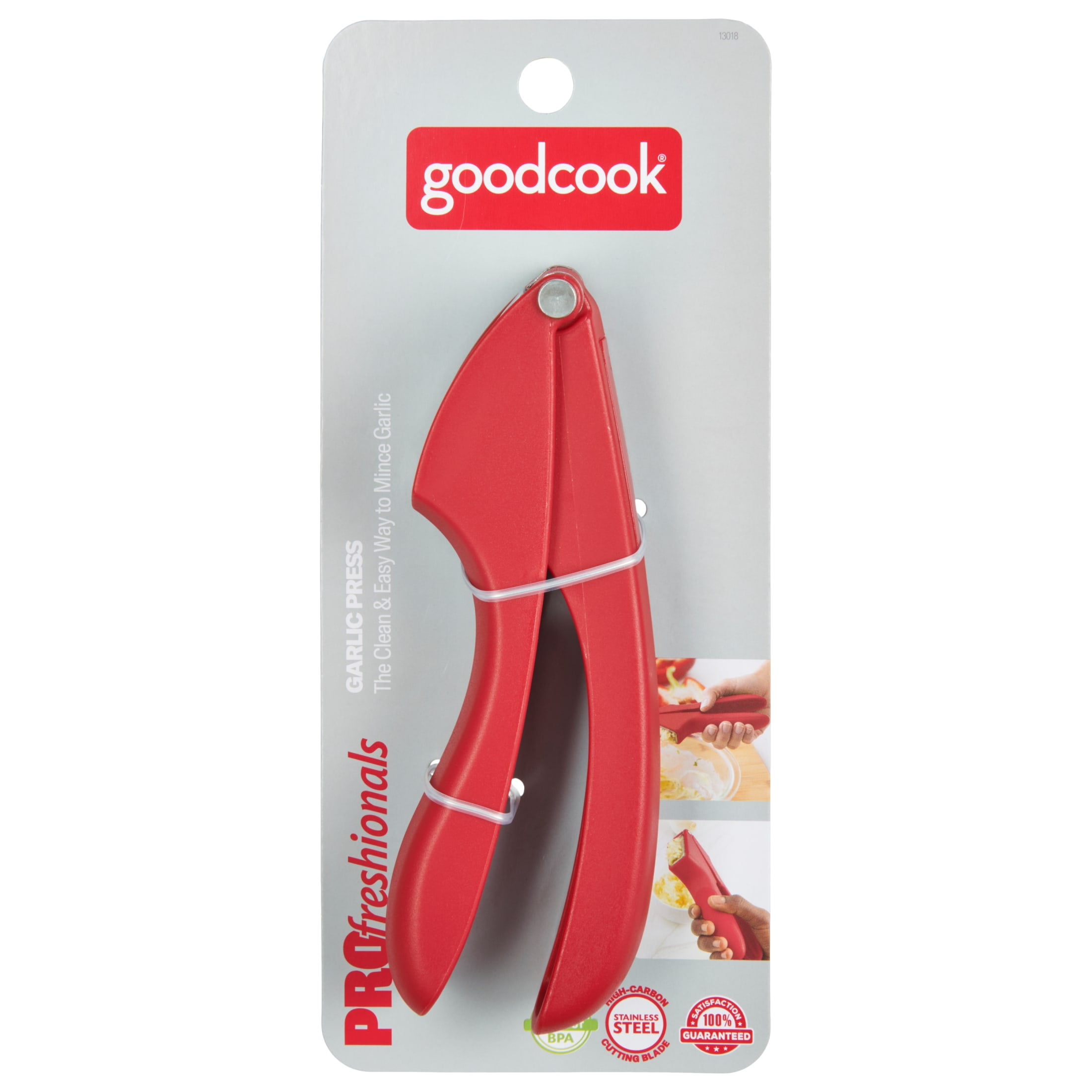 GoodCook Profreshionals Garlic Press Stainless Steel Curved Ergonomic ...