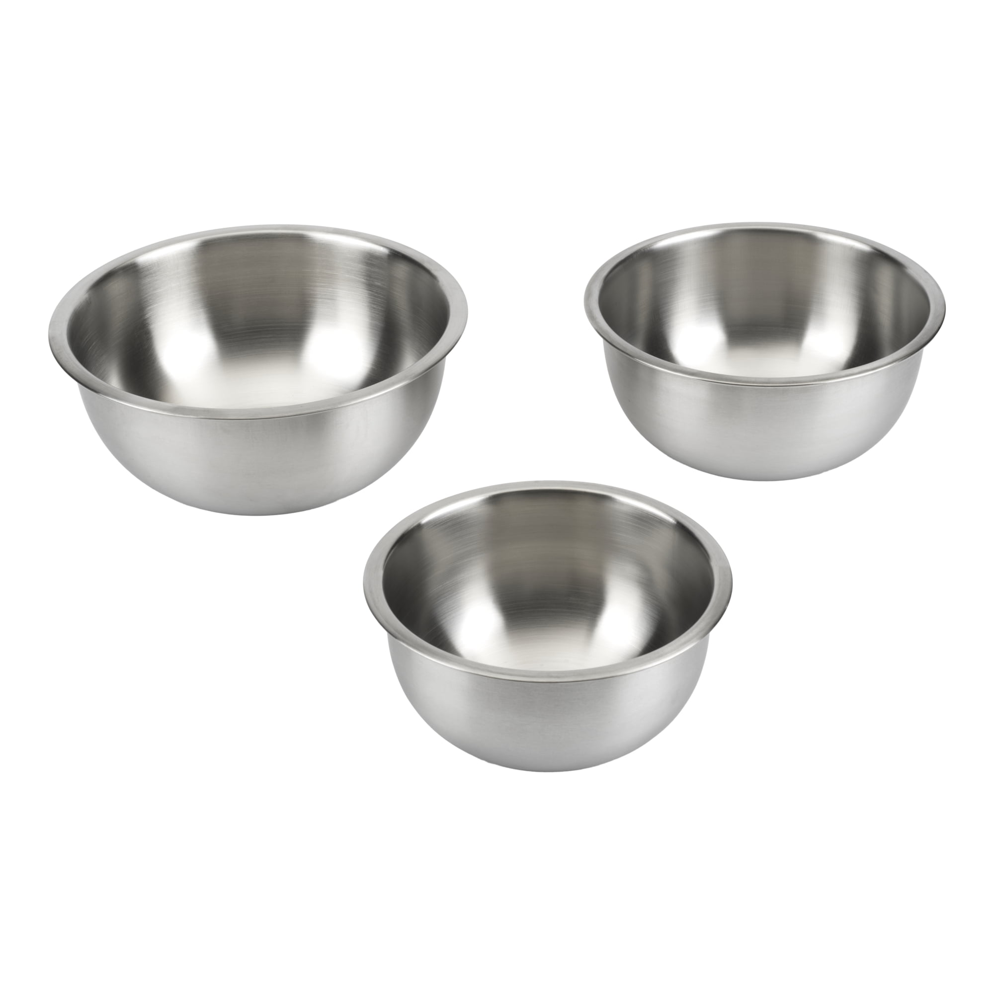 GoodCook Touch 3-piece Mixing Bowl Set, Stainless Steel with Wide Lip ...