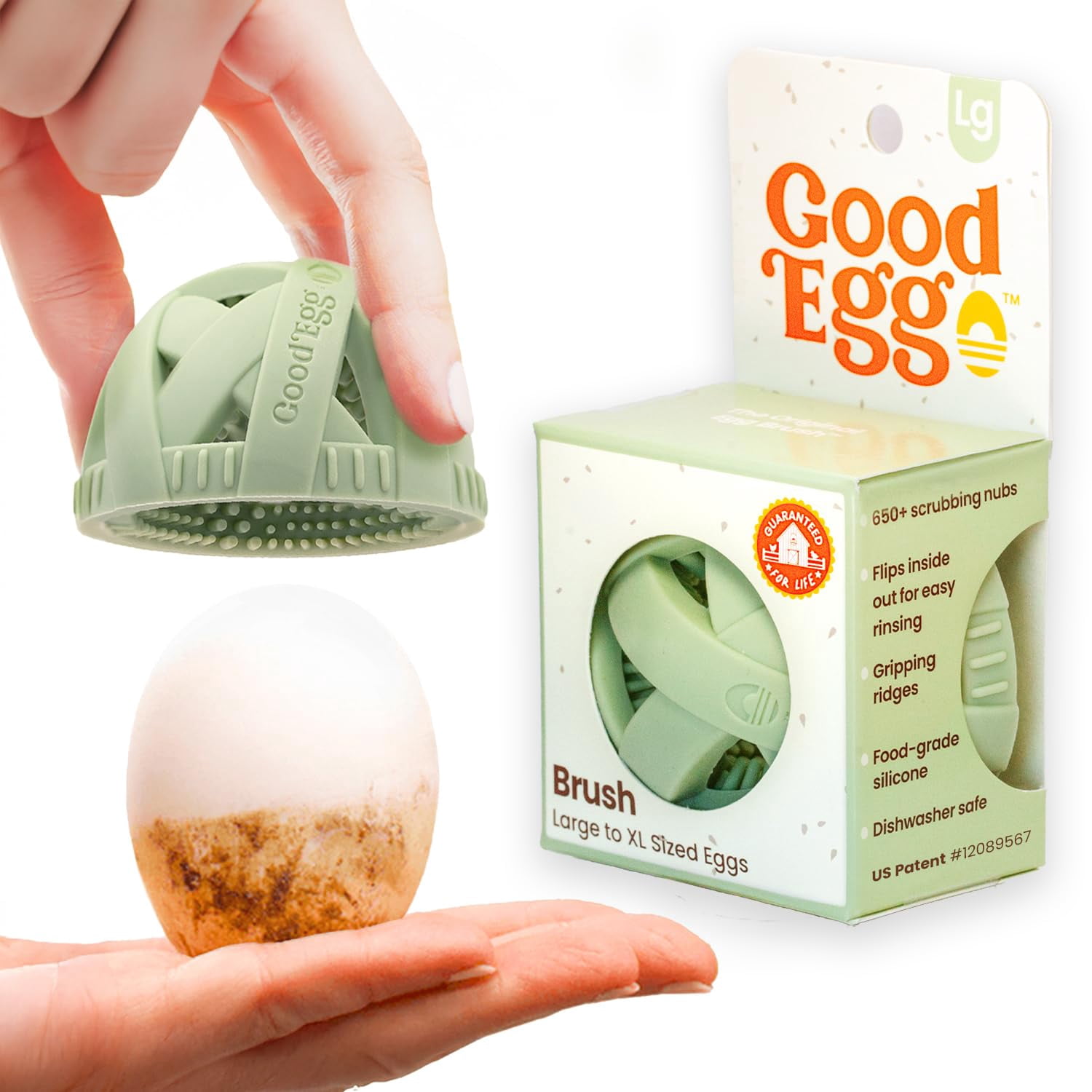 GoodEgg The Original Egg SBF3 Brush, Silicone Egg Cleaning for Farm ...