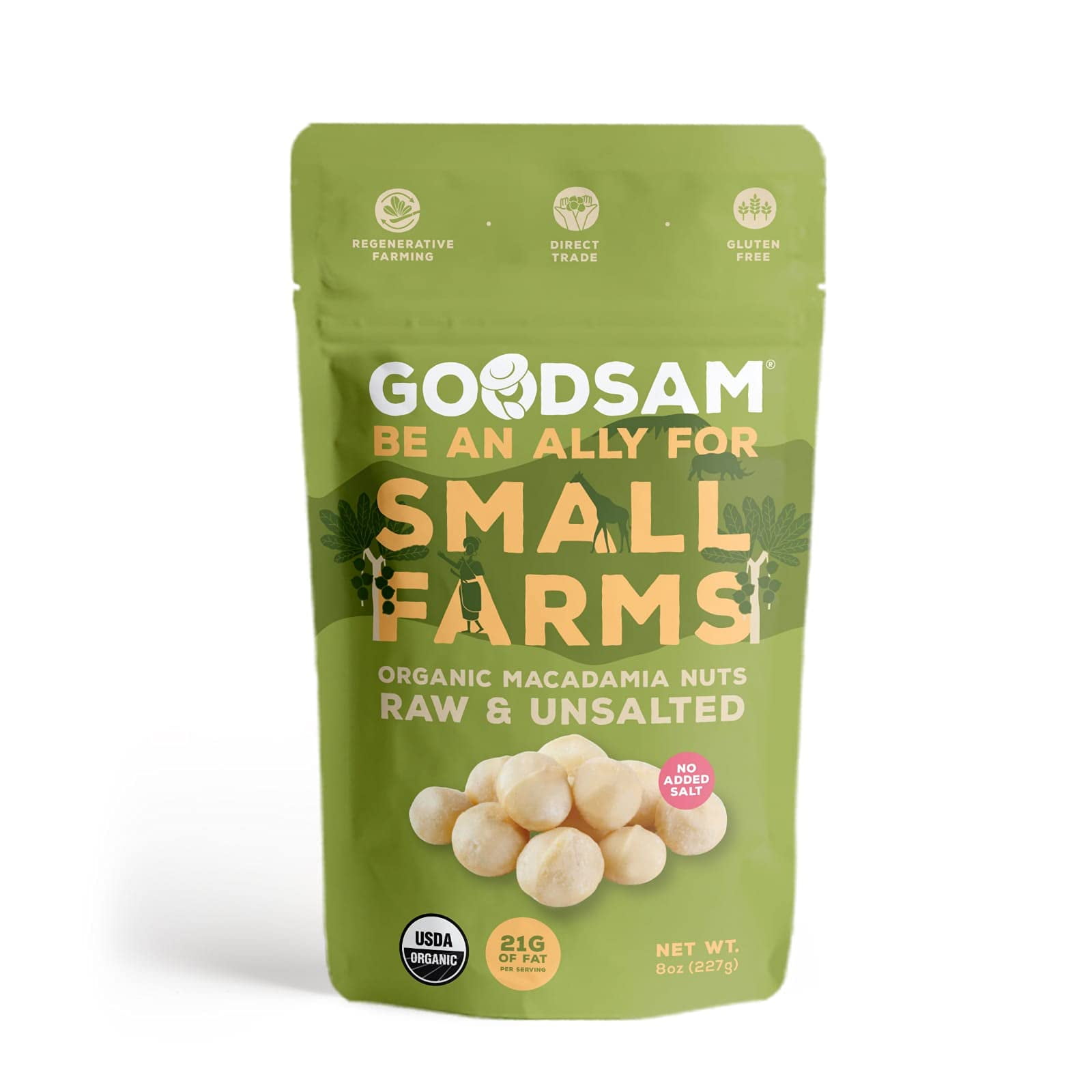 GoodSAM Organic Raw Macadamia GGA1 Nuts - Unsalted, Whole Nuts ...