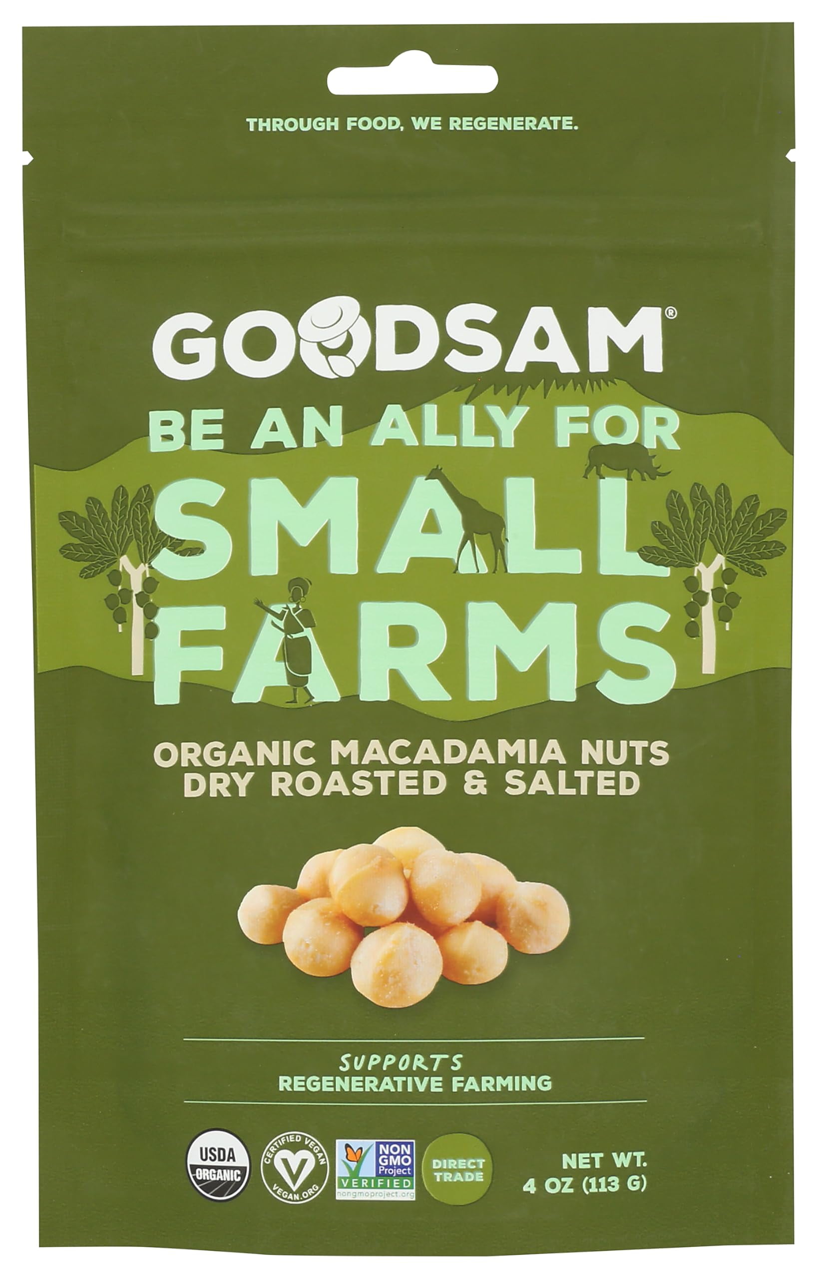 GoodSAM Organic Roasted & BDF32 Salted Macadamia Nuts, 4 OZ - Walmart.com