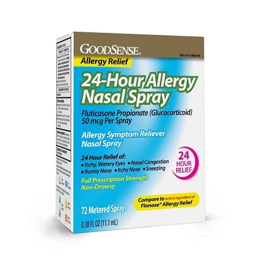 GoodSense 24-hour Allergy Nasal Spray for Runny Nose and Allergy Relief, White, 0.38 Fl Oz HSA ...