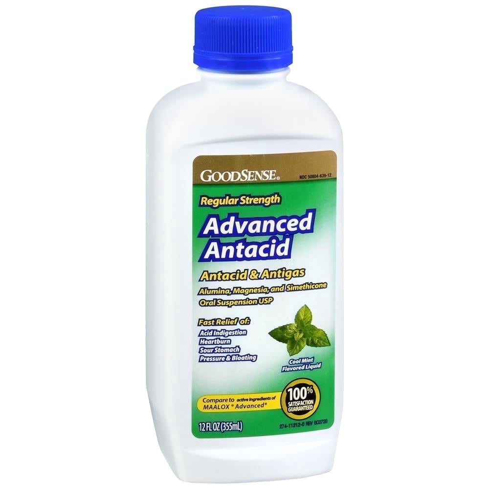 GoodSense Antacid + Gas Advanced Regular Strength Mint Liquid, 12 Oz ...