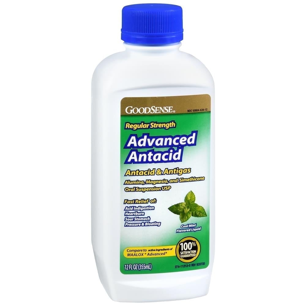GoodSense Antacid + Gas Advanced Regular Strength Mint Liquid, 12 Oz ...