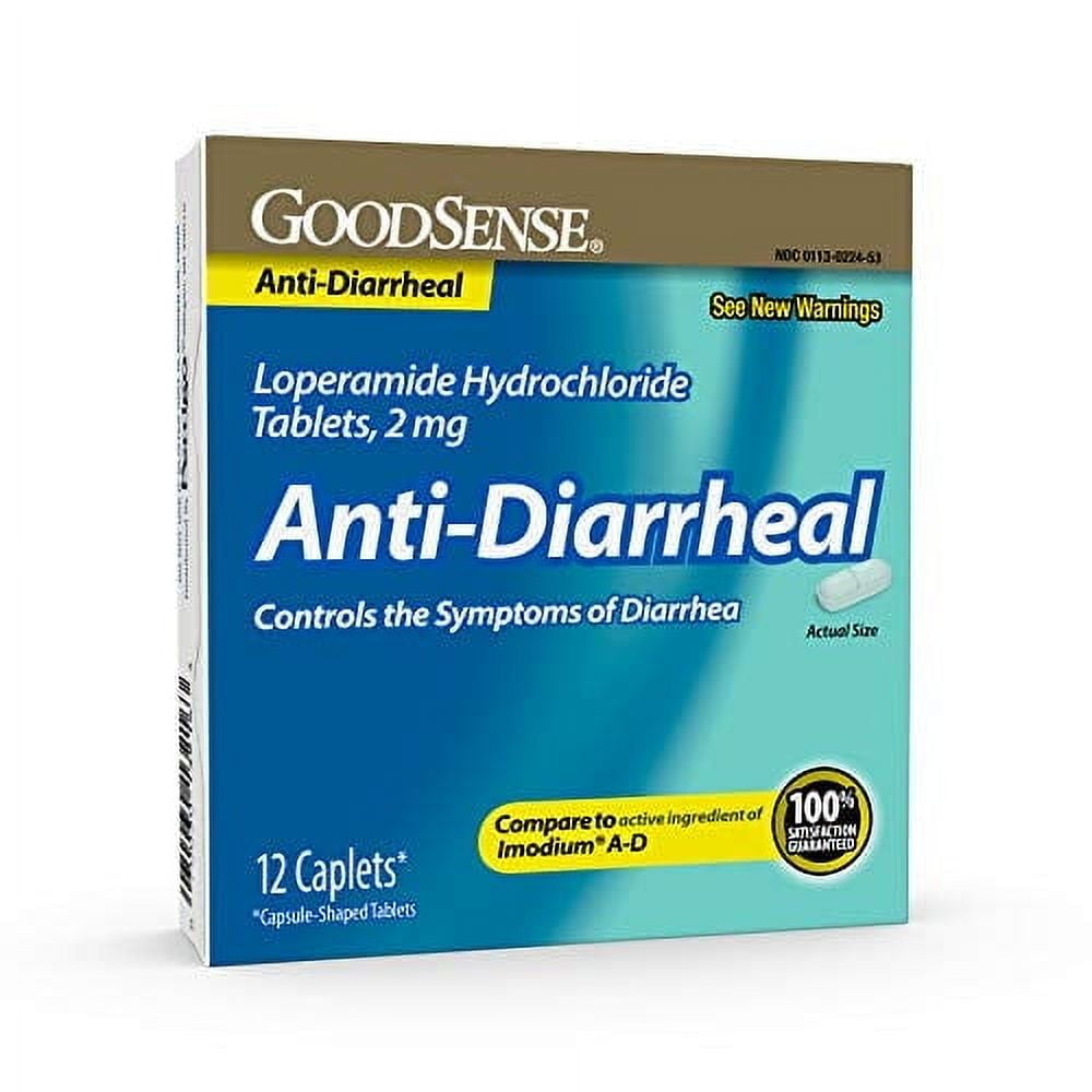 GoodSense Anti-Diarrheal Loperamide Hydrochloride Tablets, 2 mg, 12 ...