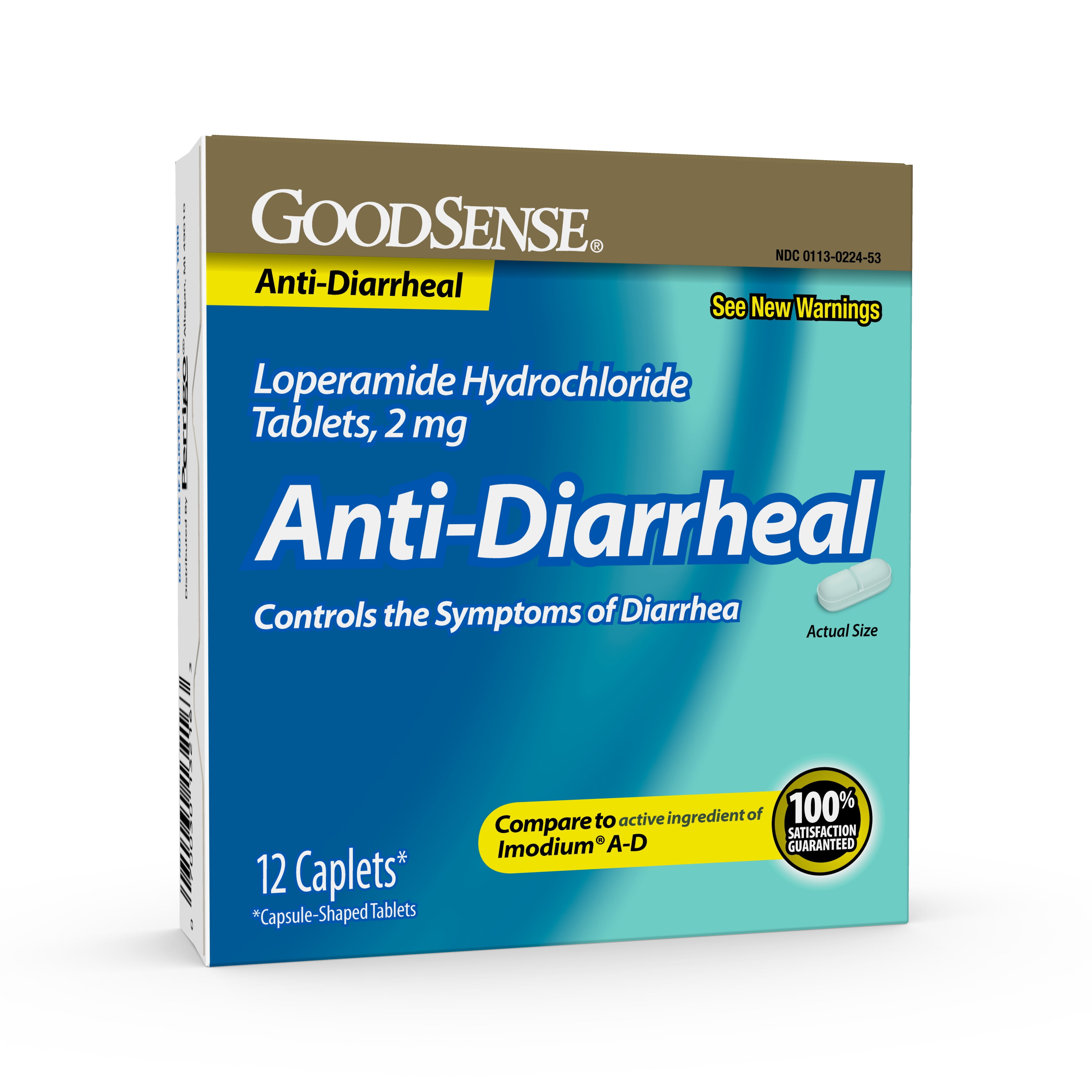 GoodSense Anti-Diarrheal Loperamide Hydrochloride Tablets, 2 mg, 12 ...