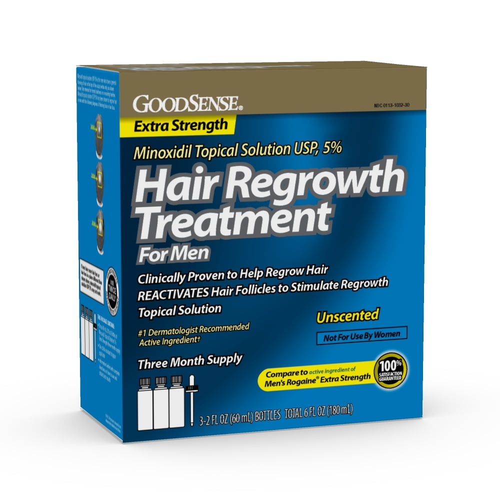 GoodSense Minoxidil Topical Solution 5% Hair Regrowth Treatment for Men ...