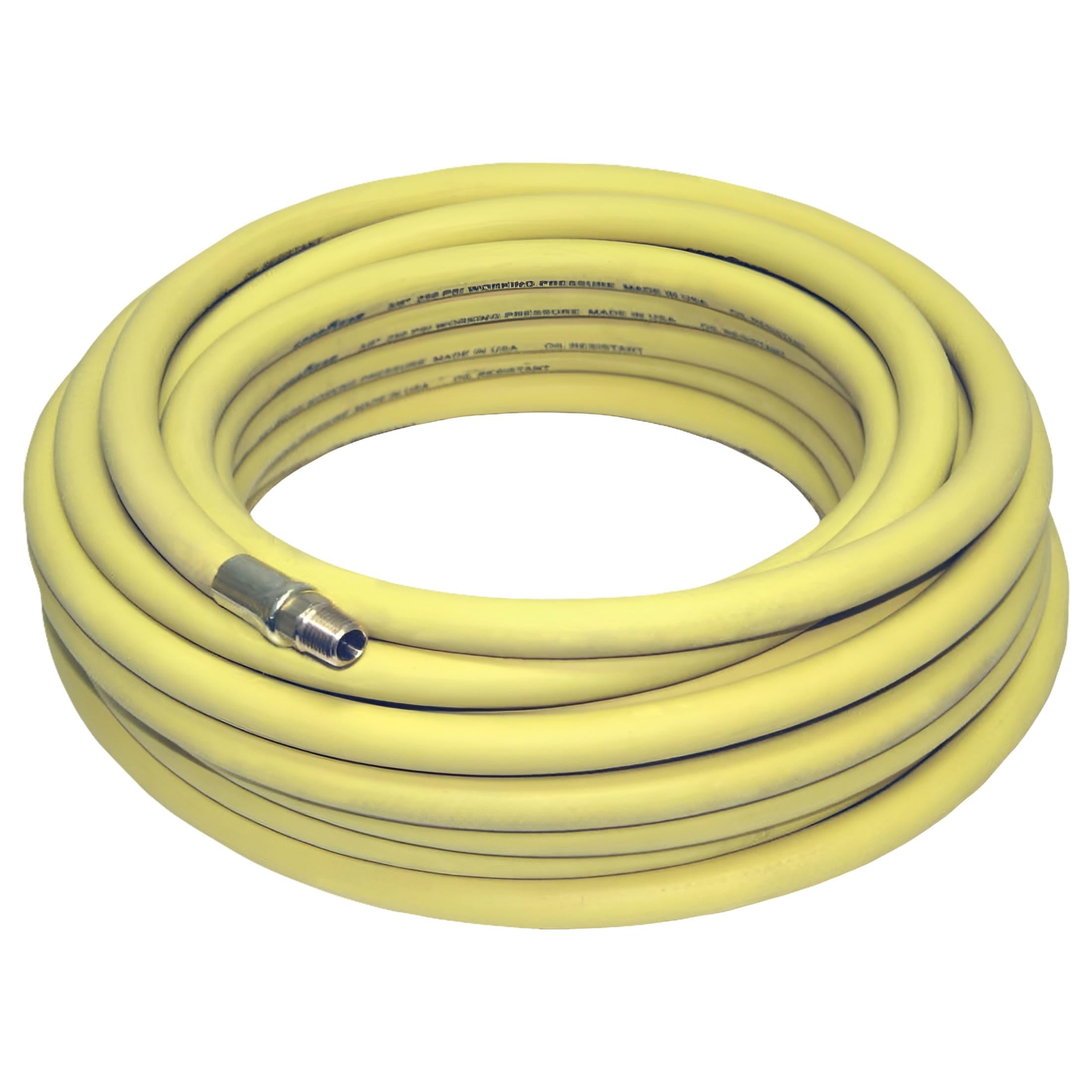 "GoodYear 50' x 3/8"" Yellow Rubber Air Hose - Class C, Weather & Oil ...