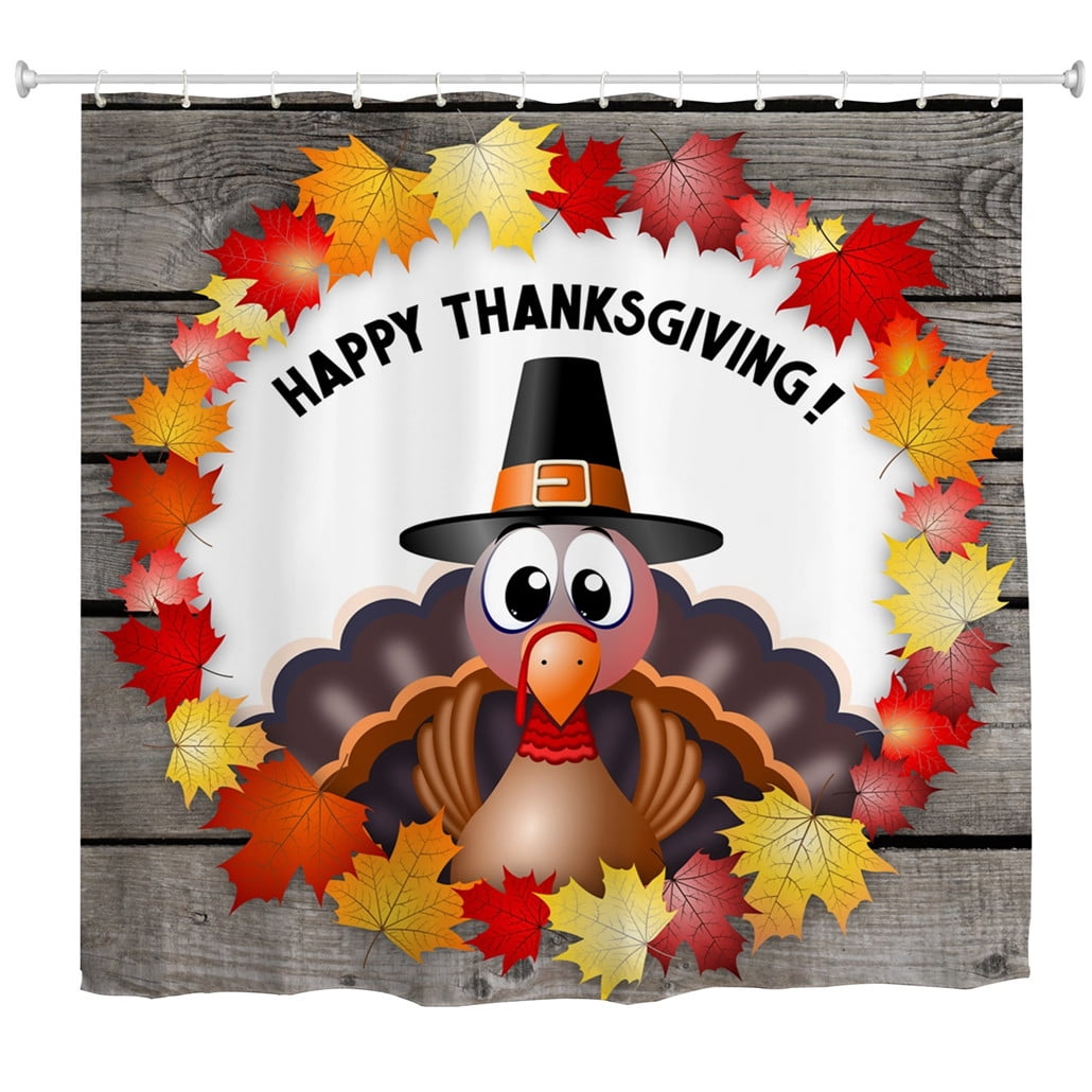 Goodbath Thanksgiving Days Turkey Fabric Waterproof Shower Curtain for ...