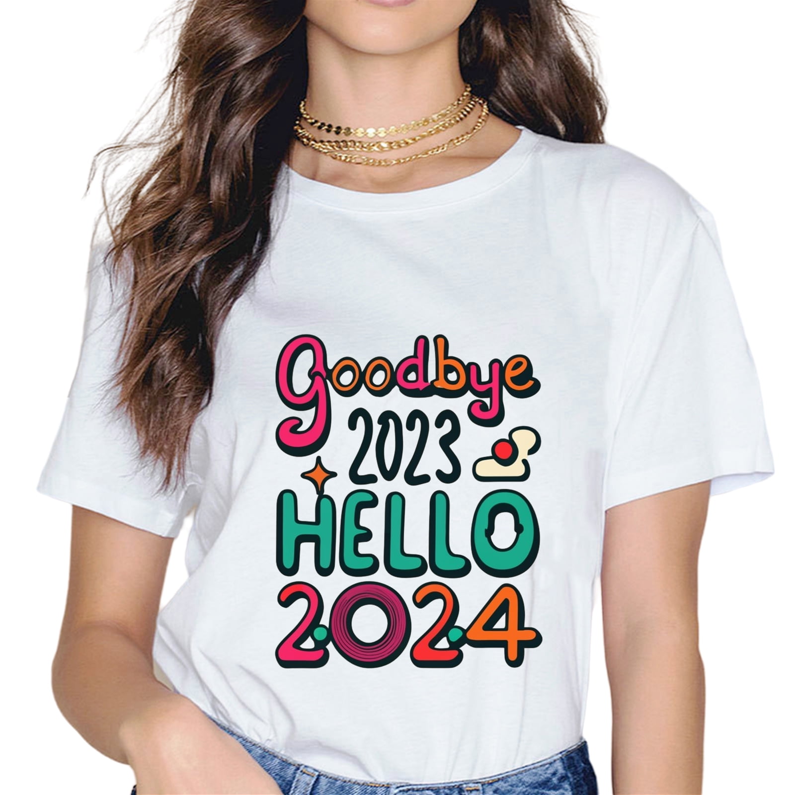 Goodbye 2023 Hello 2024 New Years Eve Party Happy New Year T-Shirt ...