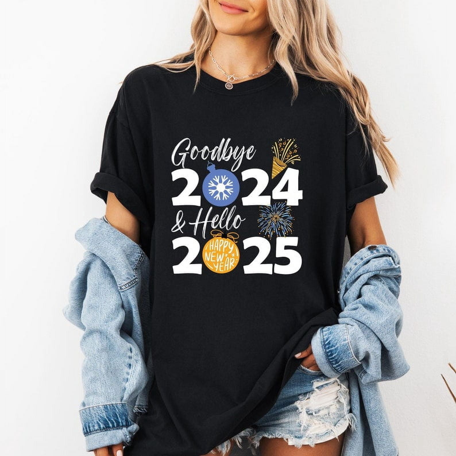 Goodbye 2024 Hello 2025 Comfort Colors Shirt, New Year's Eve Comfort ...
