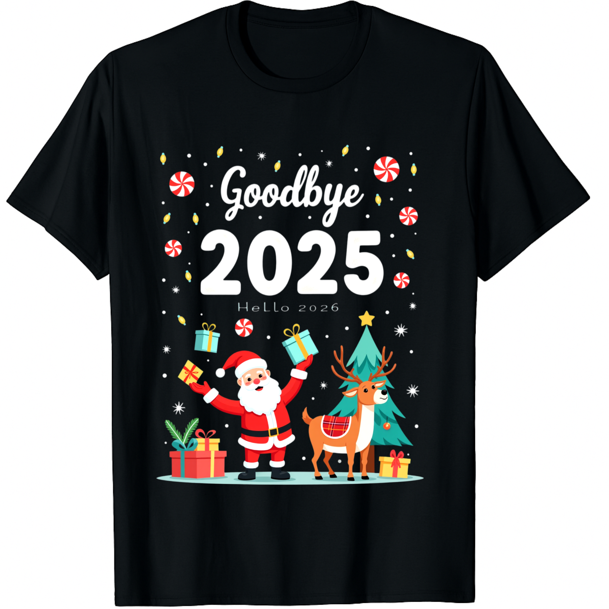 Goodbye 2025 Hello 2026 Happy New Year 2026 Family Funny T-Shirt (Men's ...