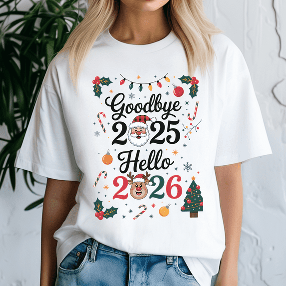 Goodbye 2025 Hello 2026, Happy New Year Tshirt, 2026 Celebration Shirt ...