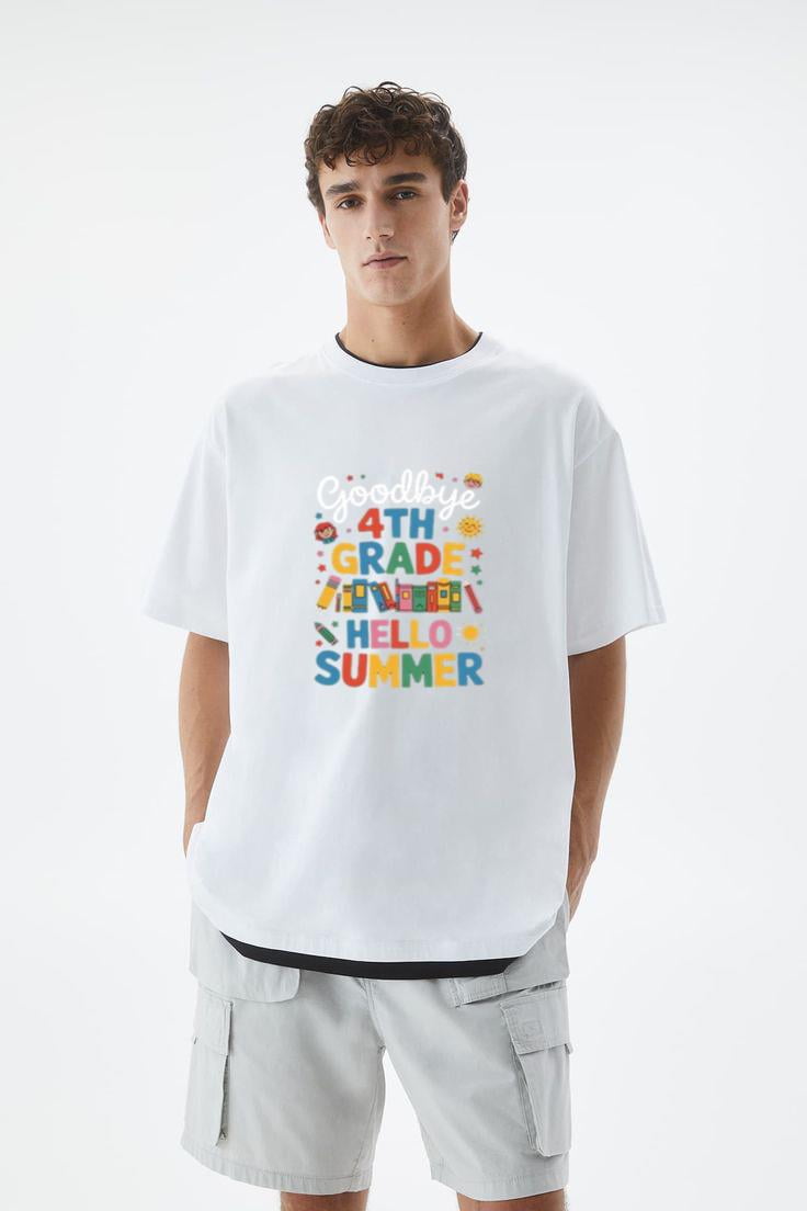 Goodbye 4th Grade Hello Summer Last Day Of School T-Shirt by nouiz, for men & women, up to size ...