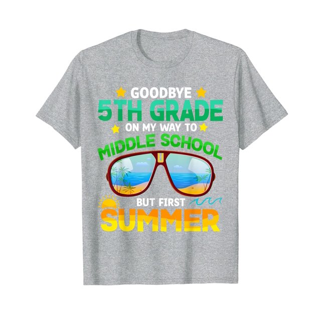 Goodbye 5th Grade Graduation To 6th Grade Hello Summer Kids T-Shirt ...