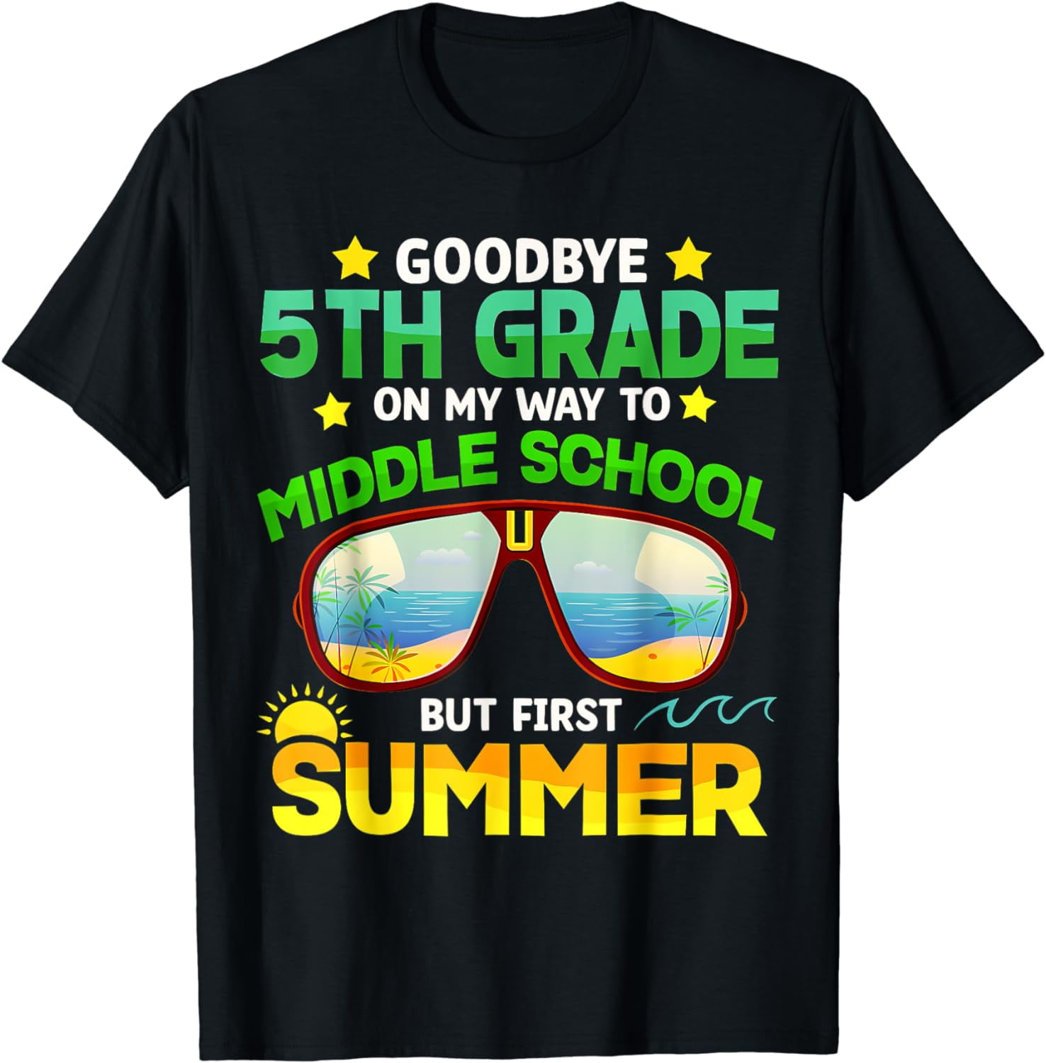 Goodbye 5th Grade Graduation To 6th Grade Hello Summer Kids T-Shirt ...