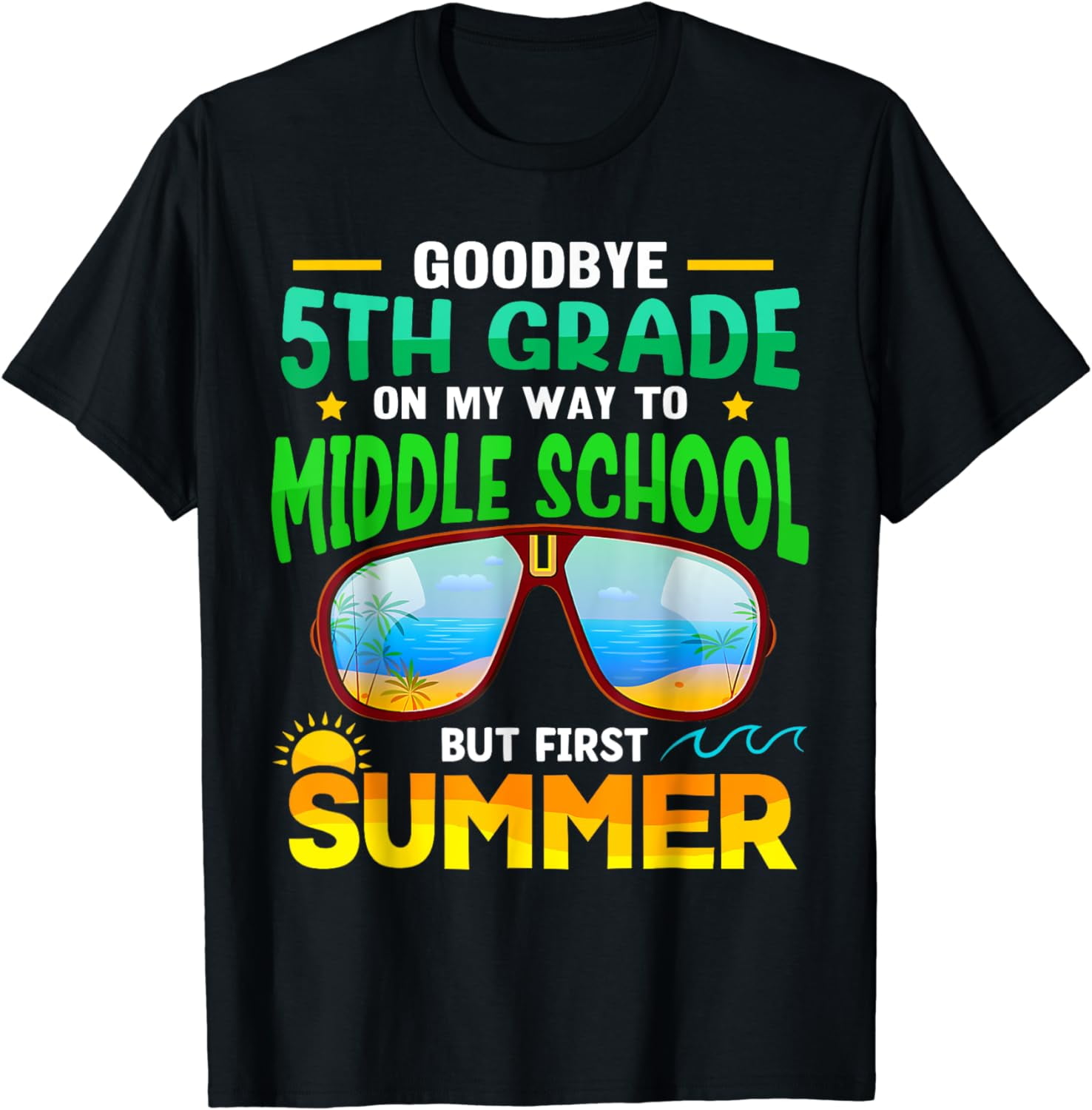 Goodbye 5th Grade Graduation To 6th Grade Hello Summer Kids T-Shirt ...