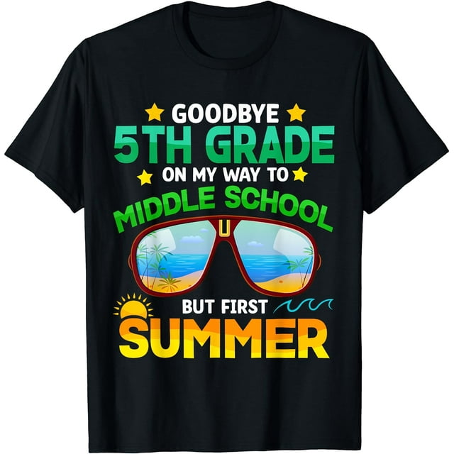 Goodbye 5th Grade Graduation To 6th Grade Hello Summer Kids T-Shirt ...