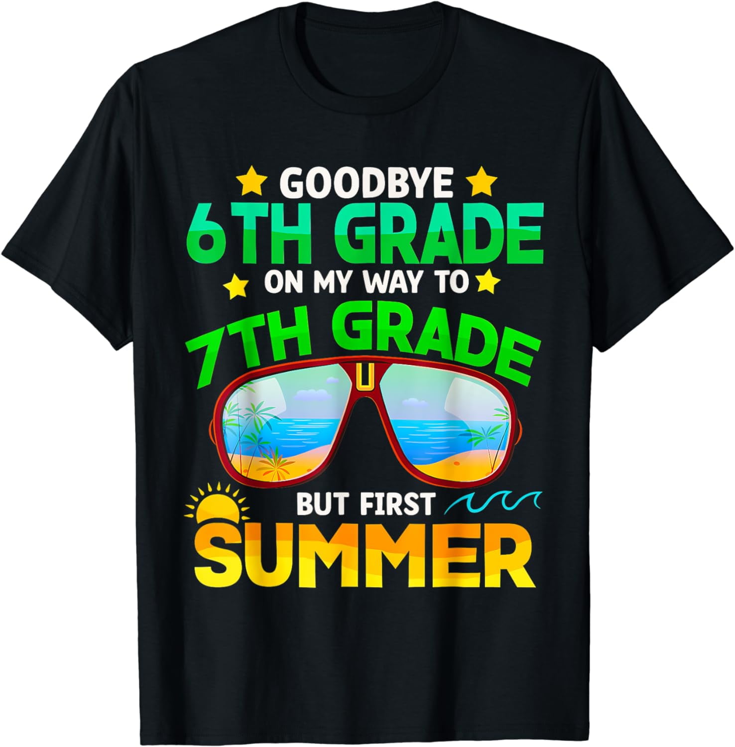 Goodbye 6th Grade Graduation To 7th Grade Hello Summer Kids T-Shirt ...