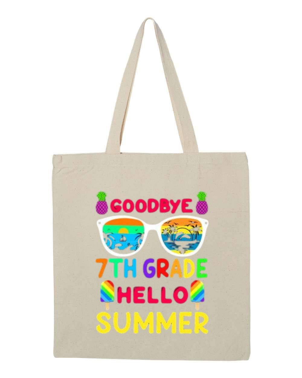 Goodbye 7th Grade Hello Summer, Cheerful Graduation Student Gift Tote ...