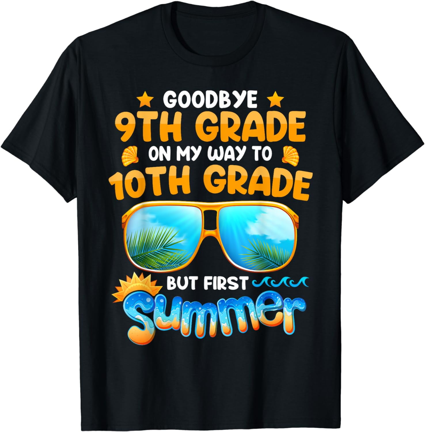 Goodbye 9th Grade Graduation To 10th Grade Hello Summer Kids T-Shirt ...